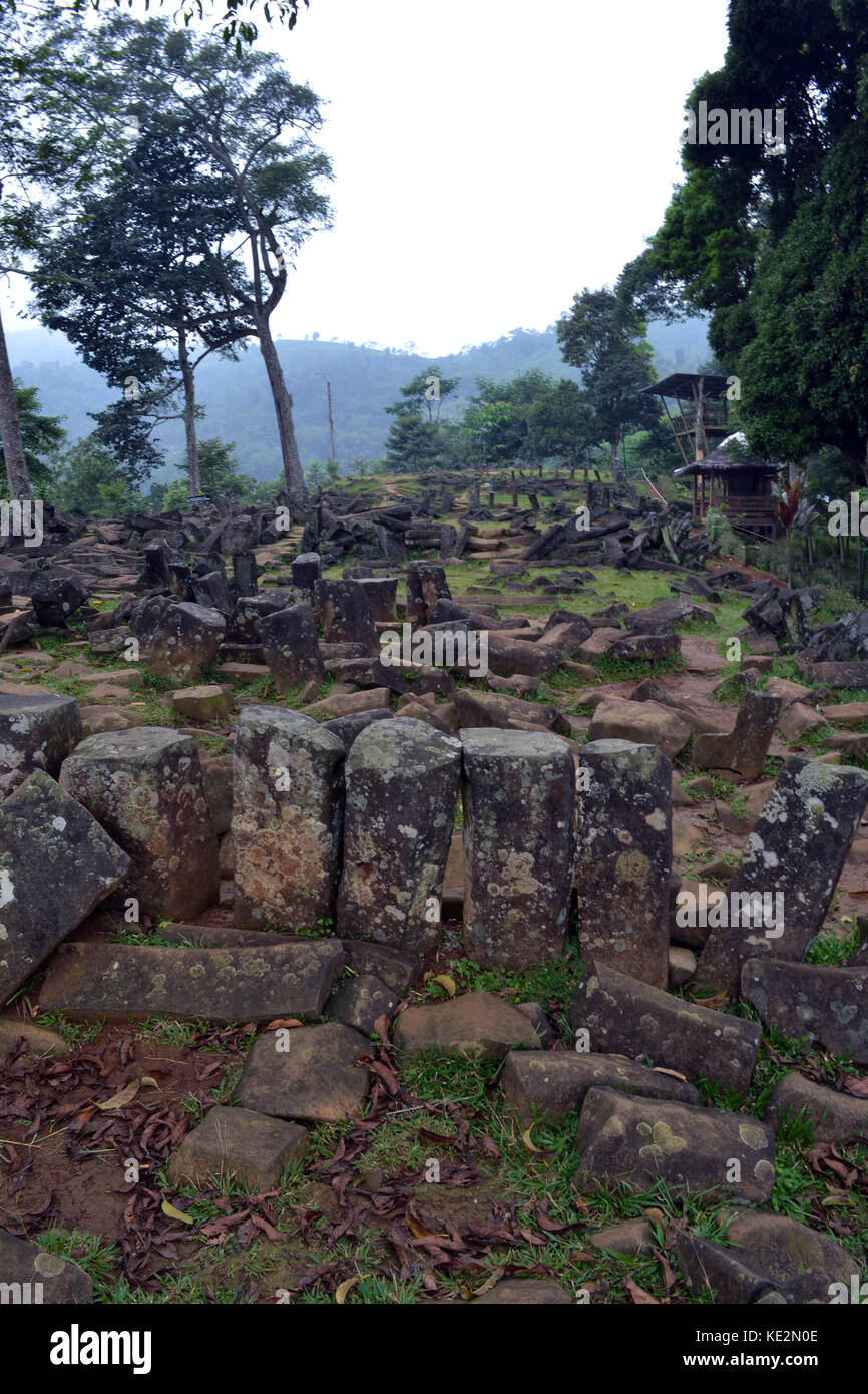 An megalithic site in West Java, Indonesia. It has thousands of ancient ...