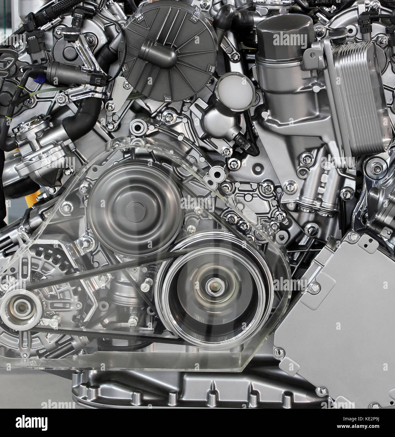 car engine front view detail Stock Photo - Alamy