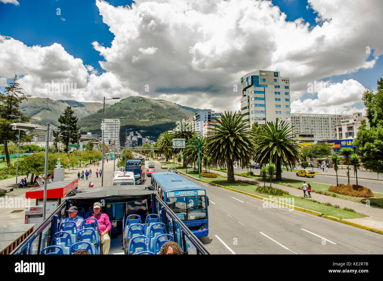 QUITO, ECUADOR - SEPTEMBER 10, 2017: Unidentifed people enjoying the ...