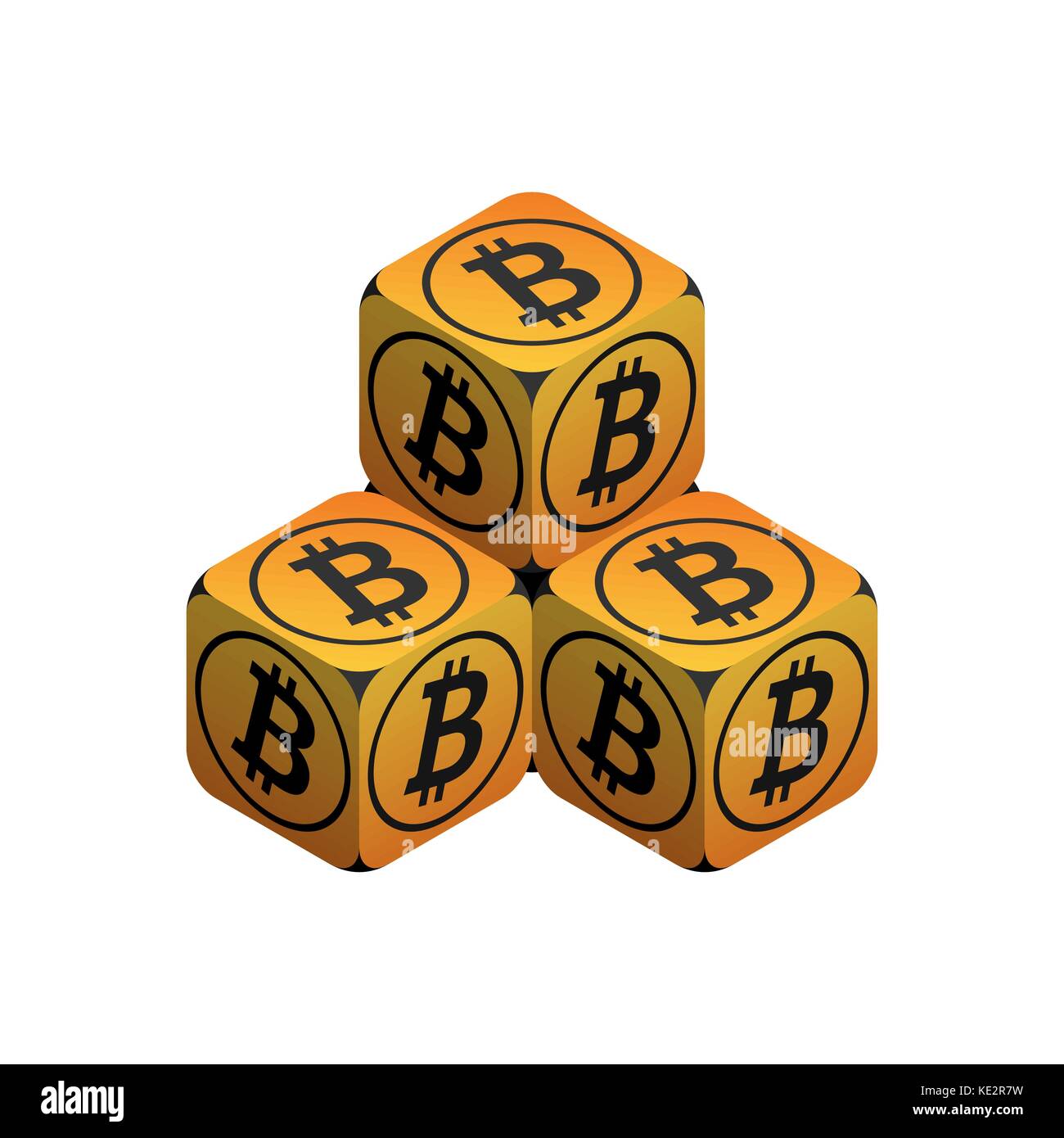 Bitcoin. Orange Small Bitcoin Pyramid. Isometric Pyramid consisting of ...