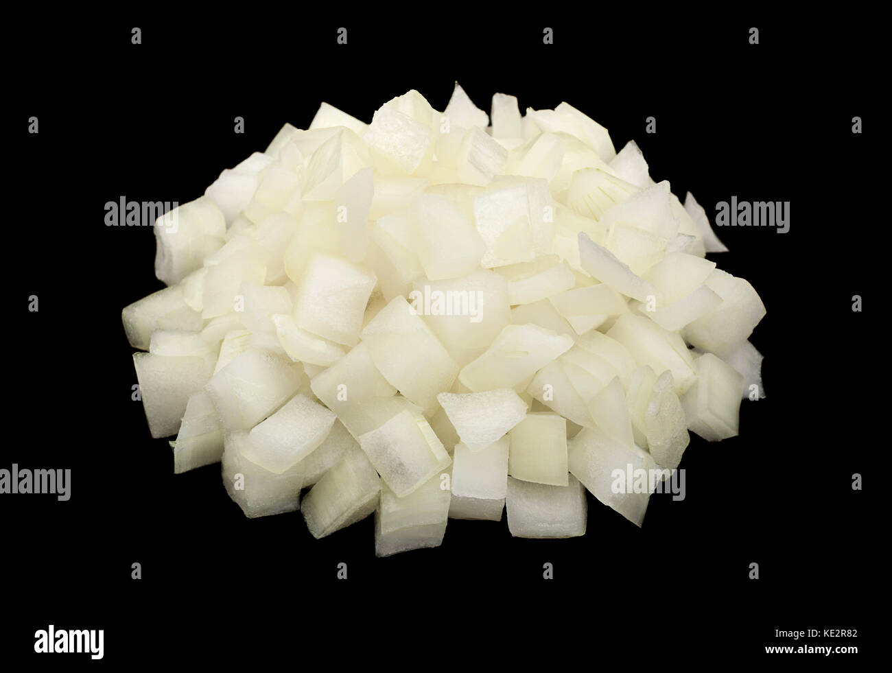 Onion slice closeup isolated on black background Stock Photo - Alamy