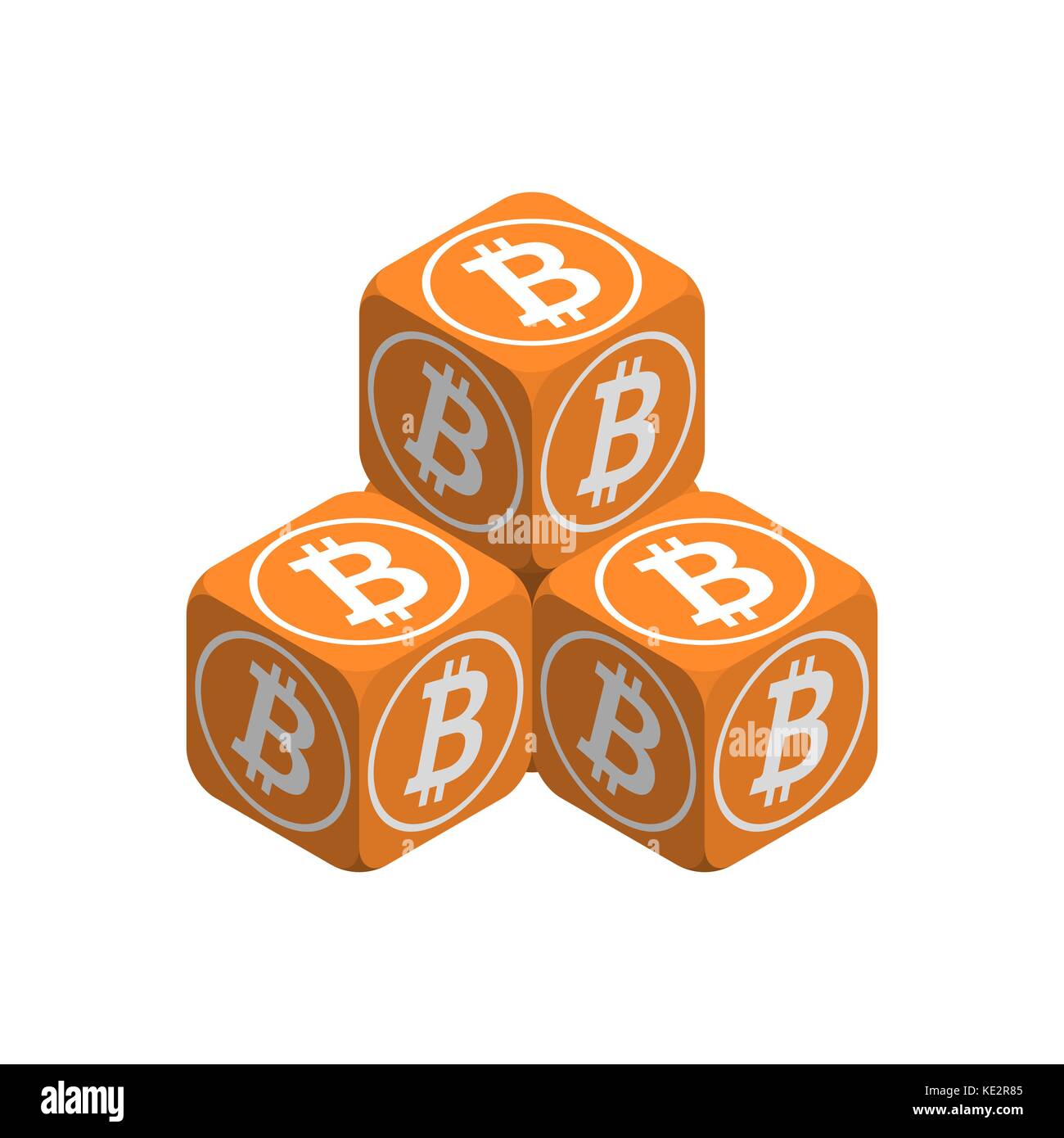 Bitcoin. Orange Small Bitcoin Pyramid. Isometric Pyramid consisting of ...