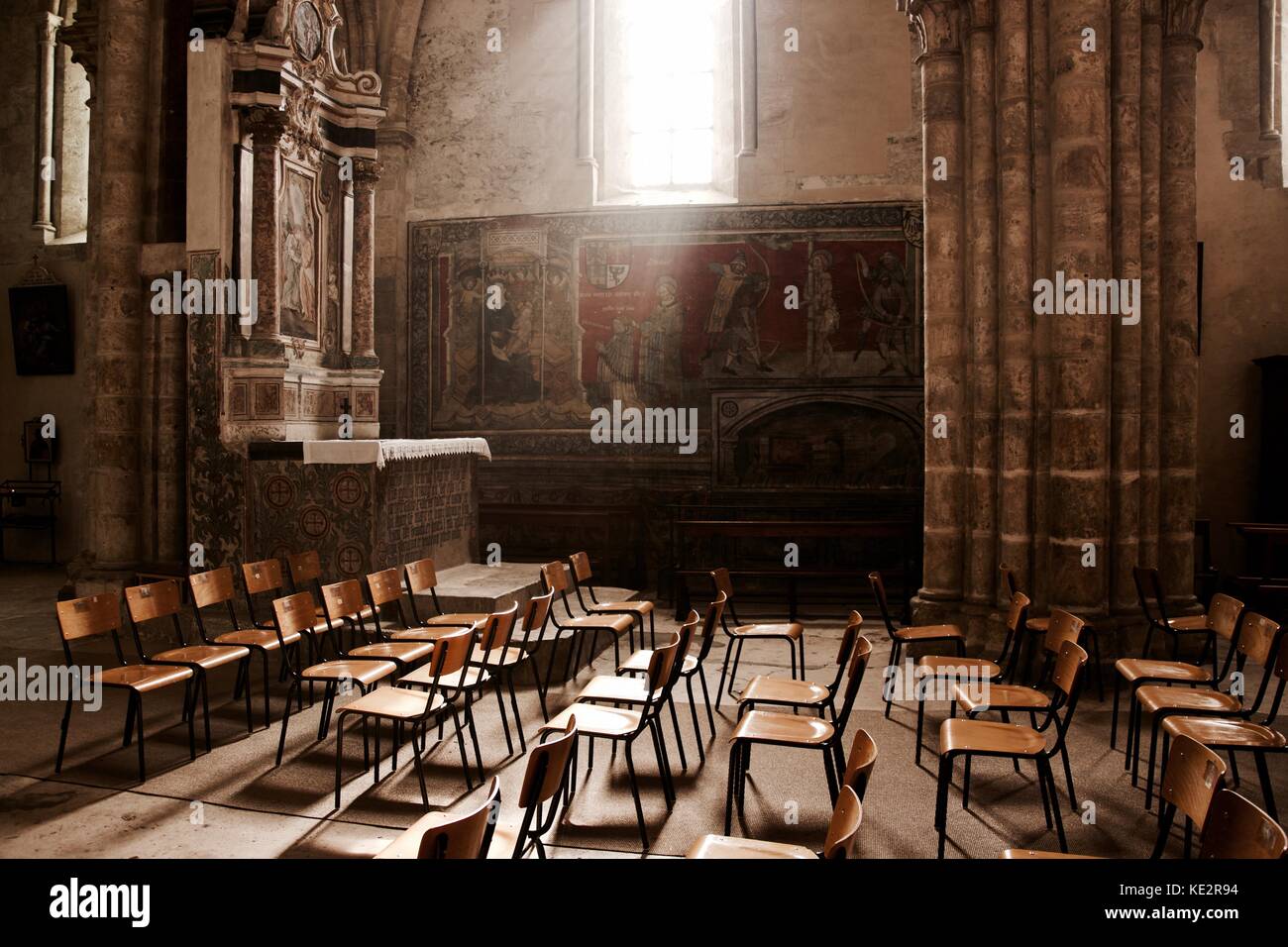 Hall of Church Stock Photo - Alamy