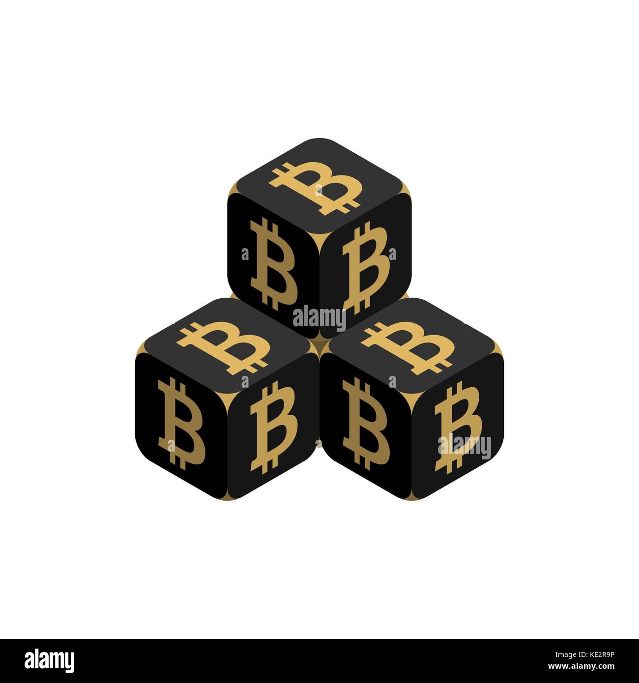 Bitcoin. Black Small Bitcoin Pyramid. Isometric Pyramid consisting of ...