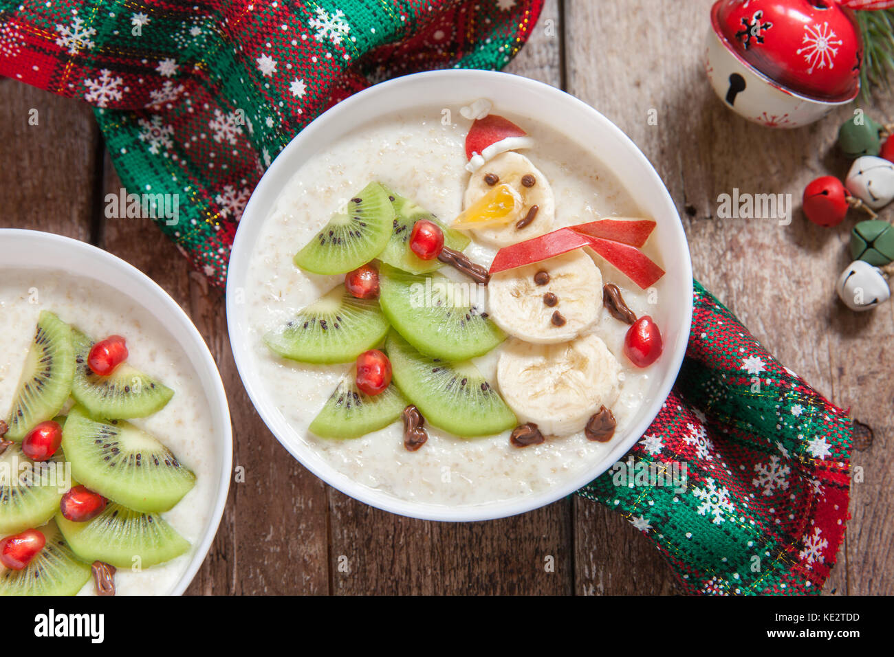 Snowman porridge oatmeal breakfast , Fun Christmas food art for kids ...