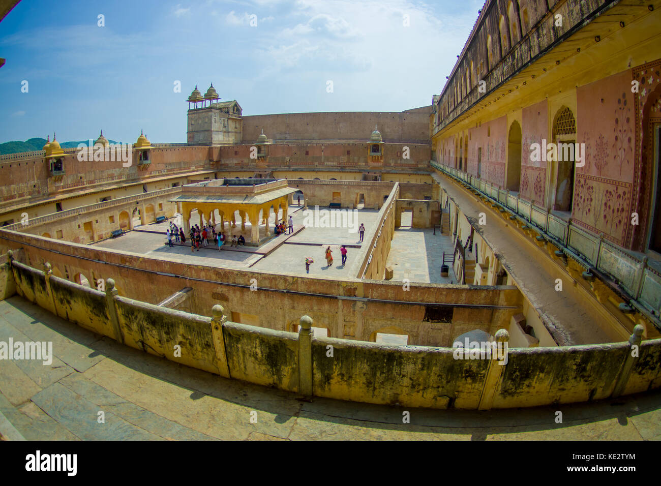 Aerial view of Amber Fort palace, is the main tourist attraction in the ...