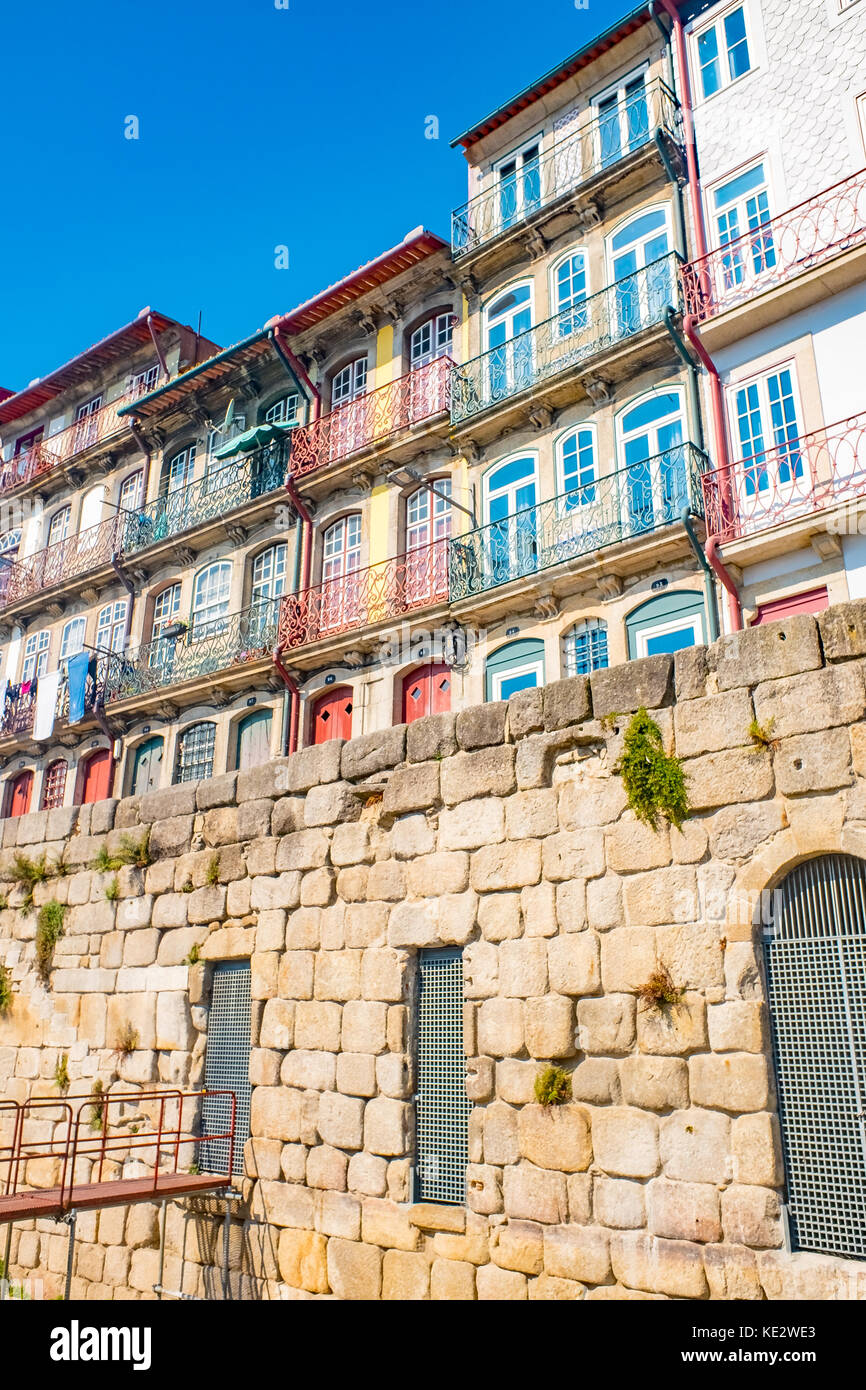 Birghtly painted house in Porto Stock Photo - Alamy