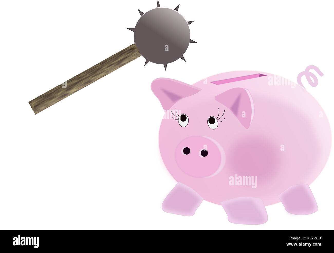 illustration on the concept : break open your piggy bank Stock Photo ...