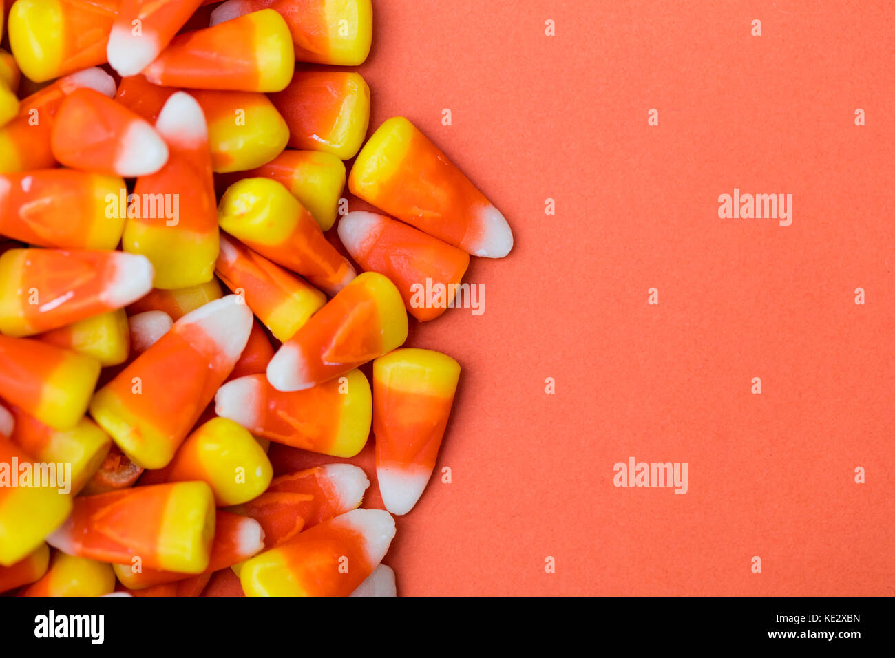 Halloween candy corn sweet background with copy space Stock Photo - Alamy