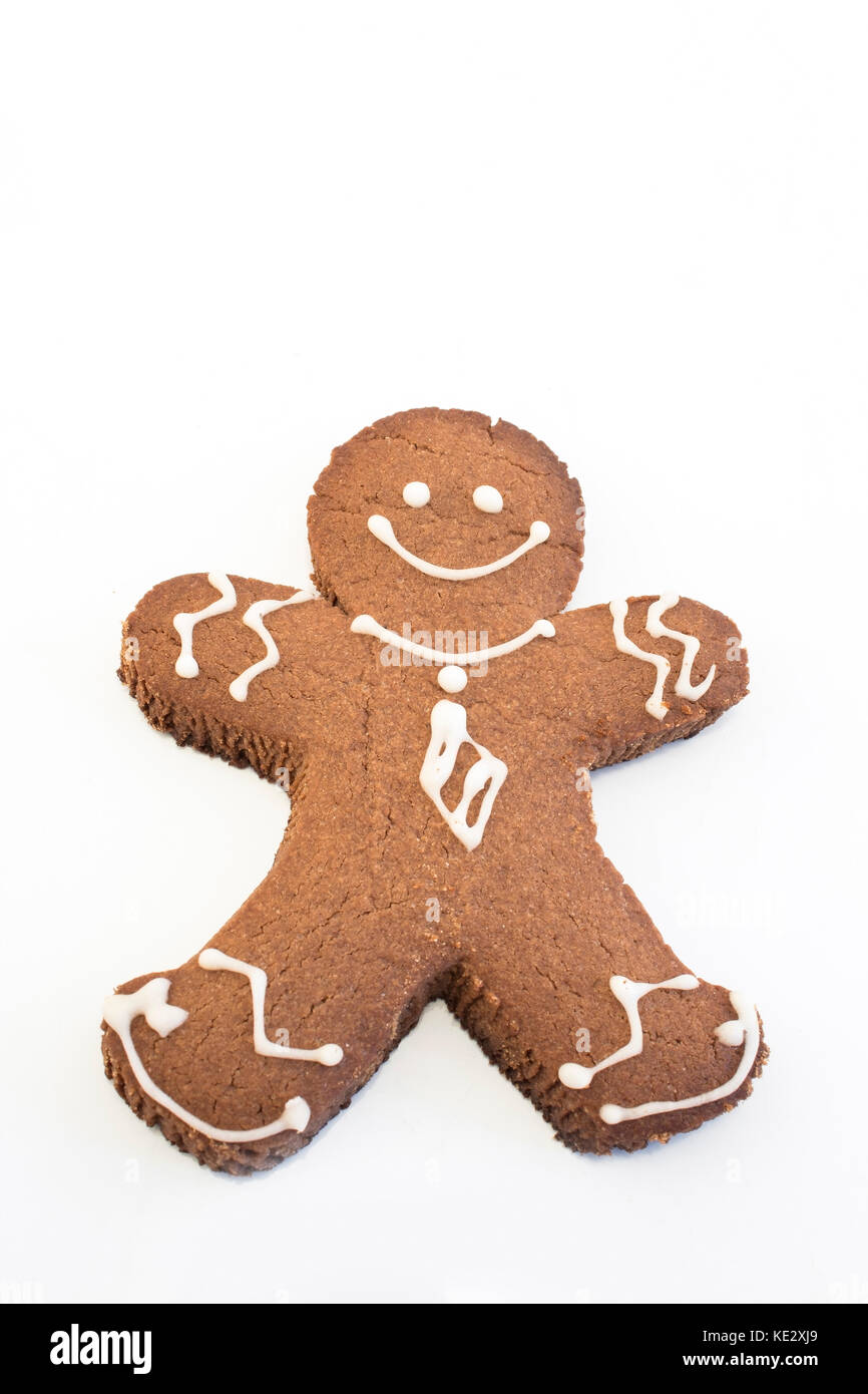 Gingerbread Cookie Man Isolated on White Stock Photo - Alamy