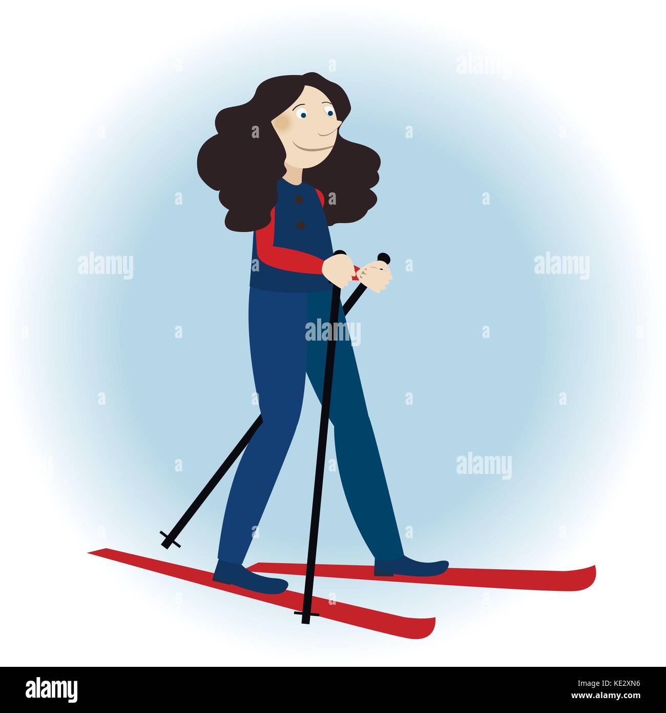Ski resort scene winter Stock Vector Images - Alamy