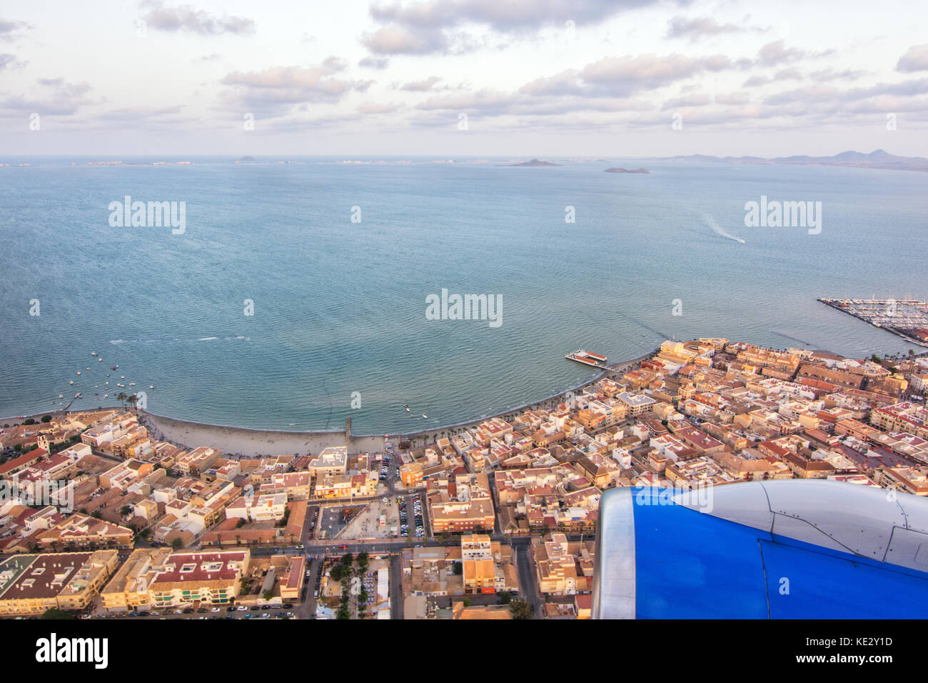From the window - Sunset over Spain as seen from airplane flight Stock ...