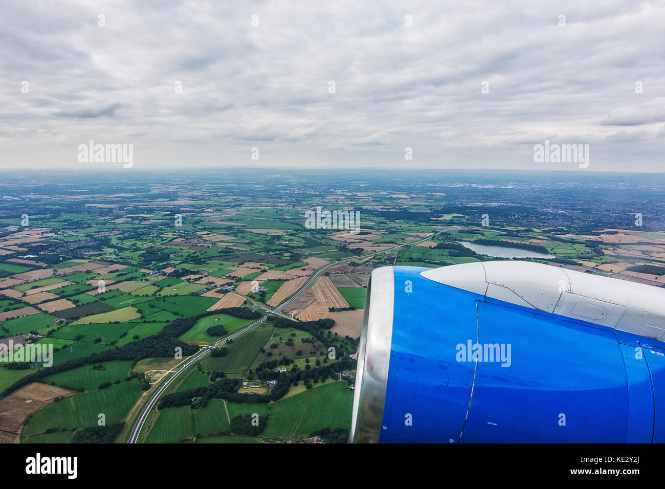 From the window - Sunset over Spain as seen from airplane flight Stock ...