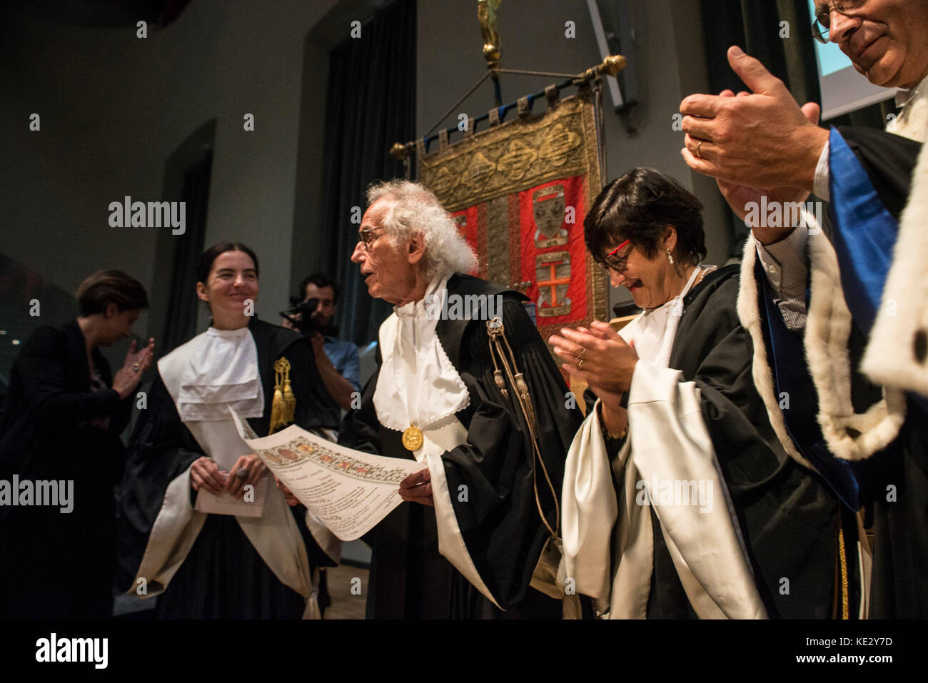 Turin, Italy-17 October 2017: Christo artist receives delivery of ...