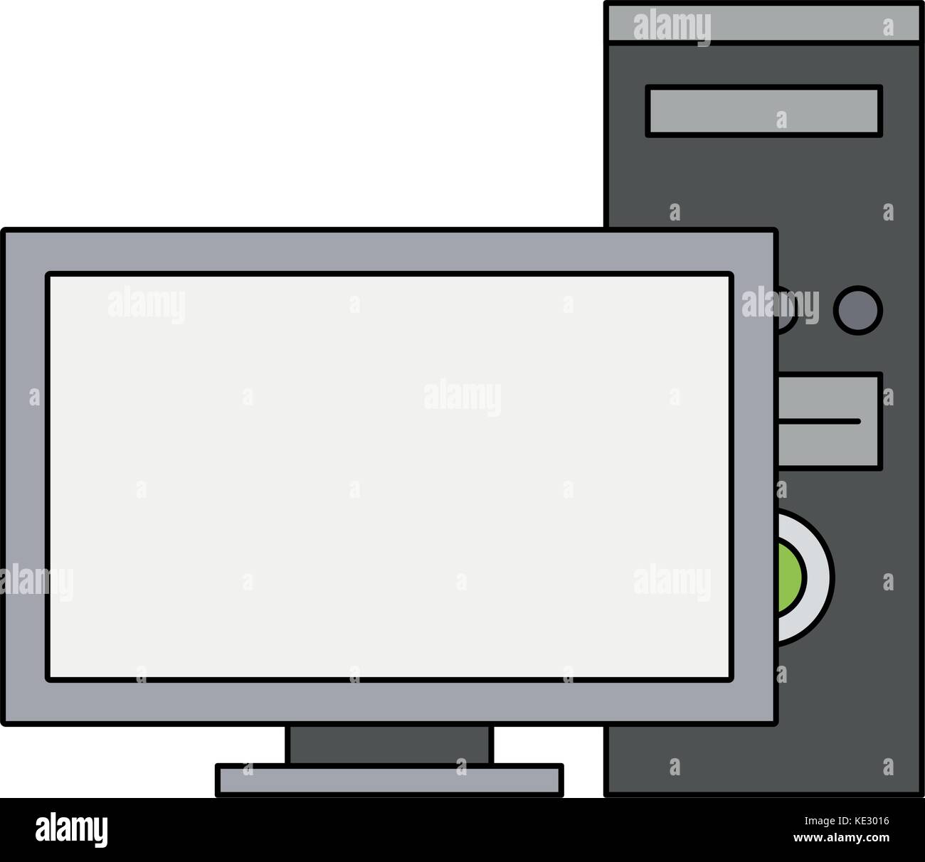 computer monitor with tower icon image Stock Vector Image & Art - Alamy