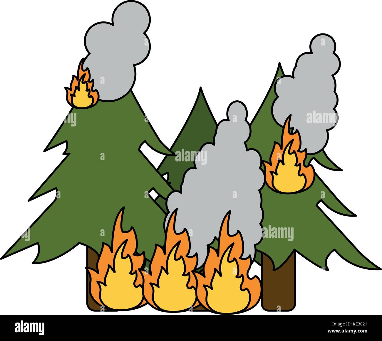 pine tree forest on fire icon image Stock Vector Image & Art - Alamy