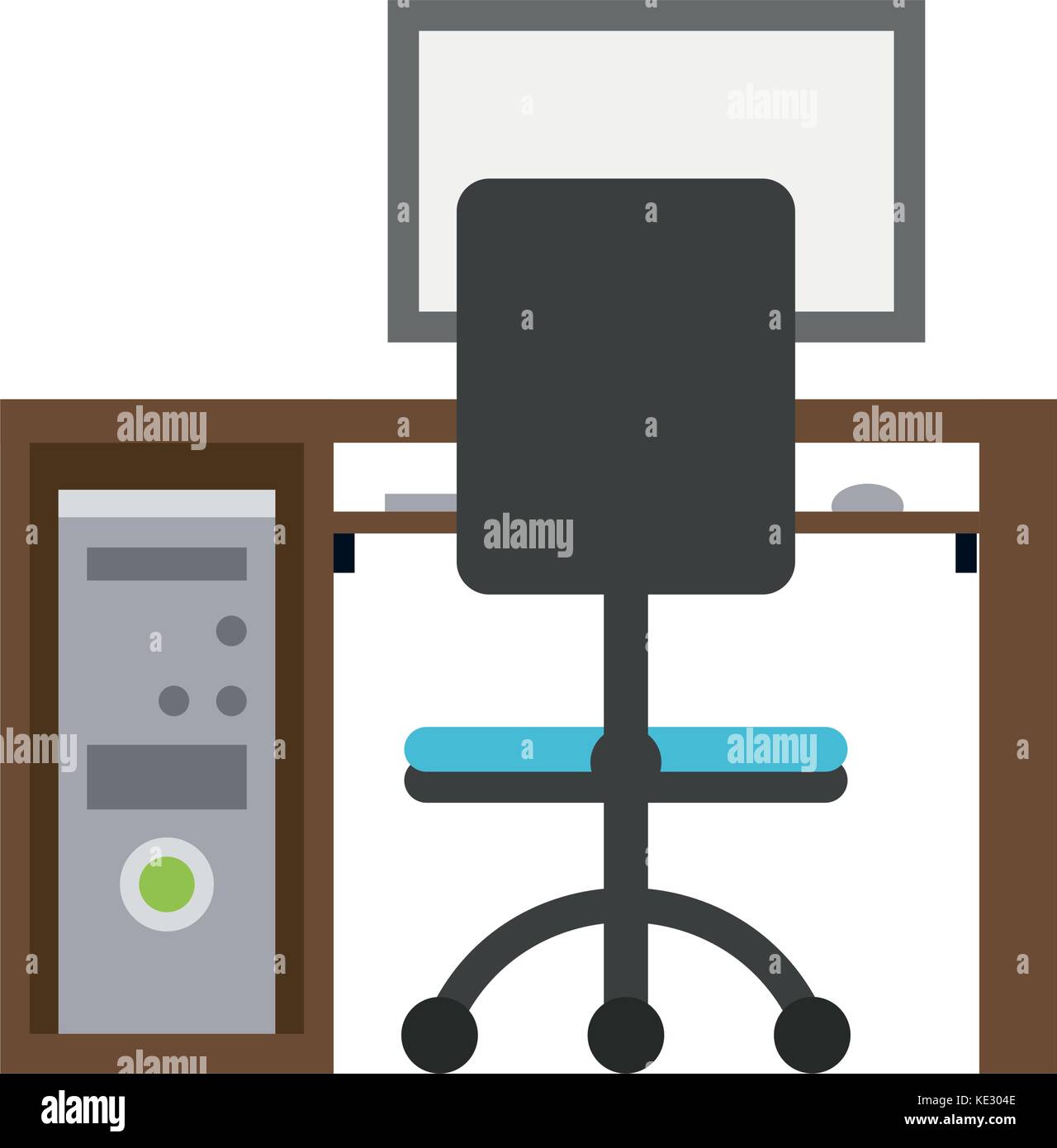 desk with chair and computer icon image Stock Vector Image & Art - Alamy