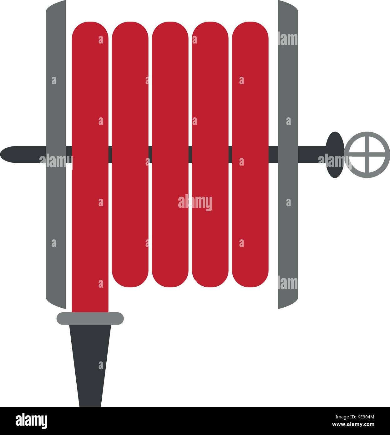 Fire fighter standing hose Cut Out Stock Images & Pictures - Alamy