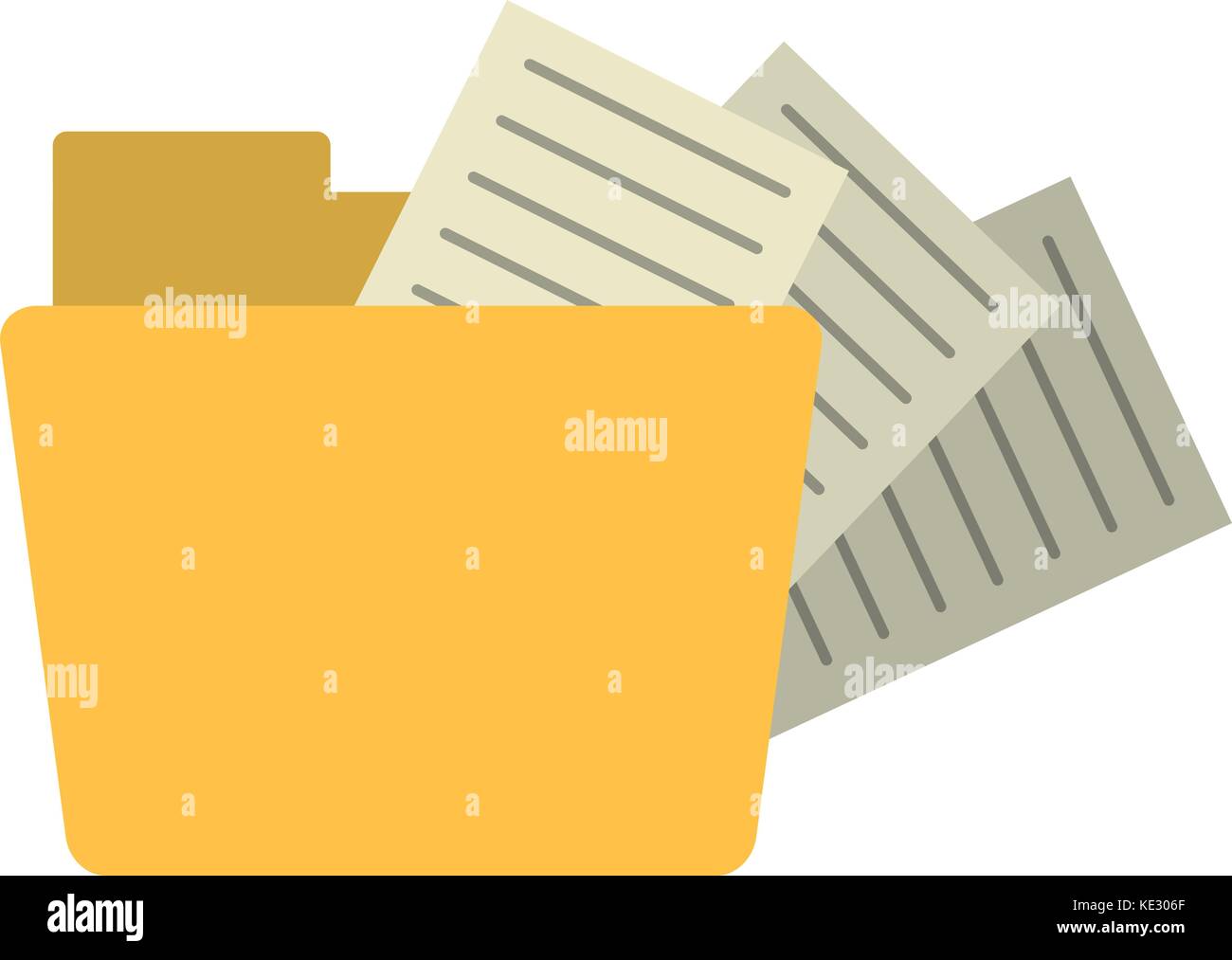 file folder with documents coming out icon image Stock Vector Image ...