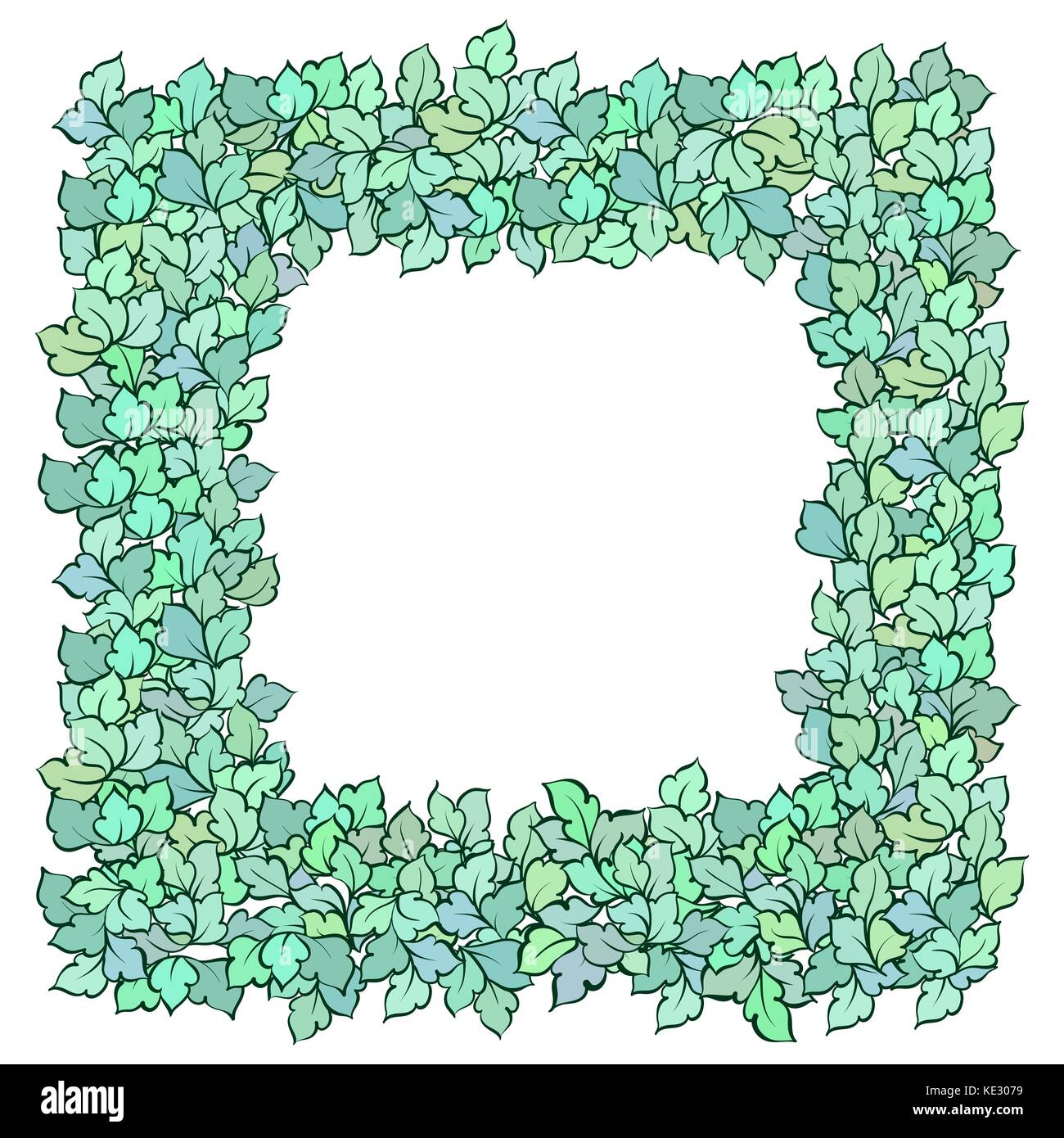 Floral decorative colorful bright frame with leaves Stock Vector Image ...