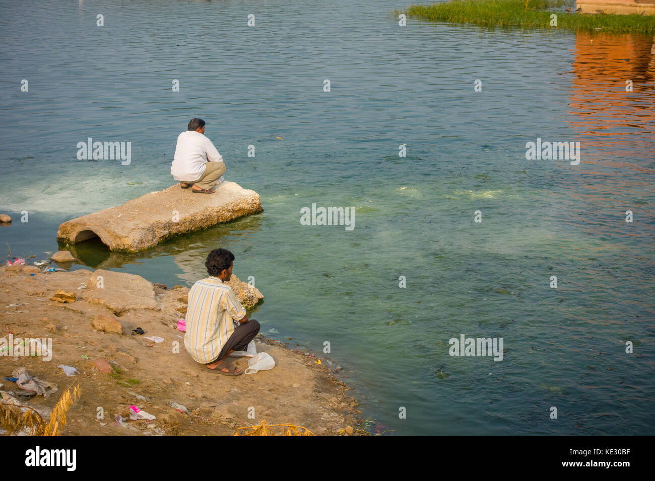 JAIPUR, INDIA - SEPTEMBER 20, 2017: Unidentified men enjoying in the ...