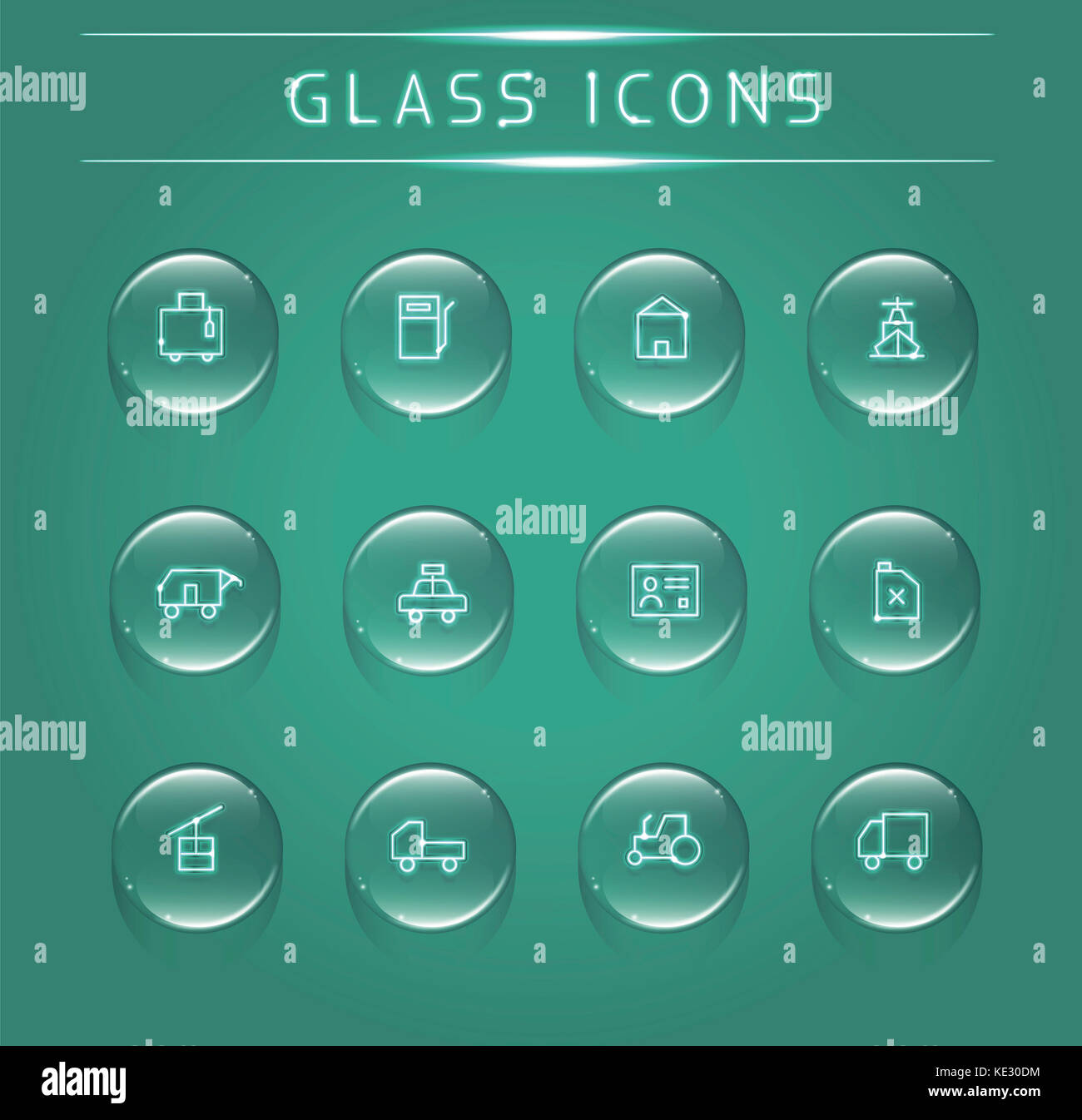 Set of various glass icons Stock Photo - Alamy