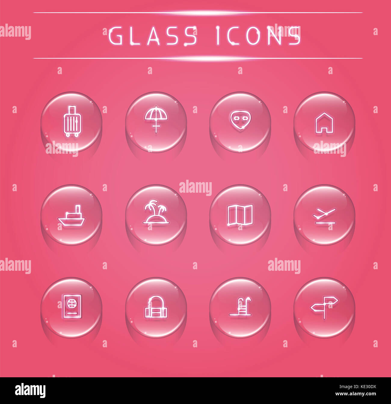 Set of various glass icons Stock Photo - Alamy