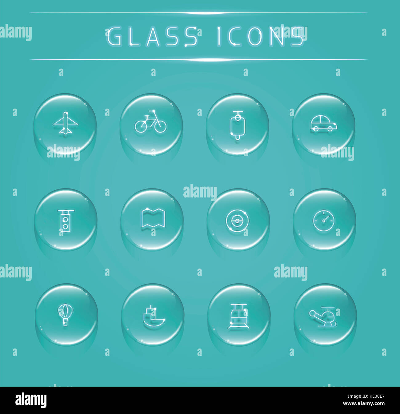 Set of various glass icons Stock Photo - Alamy