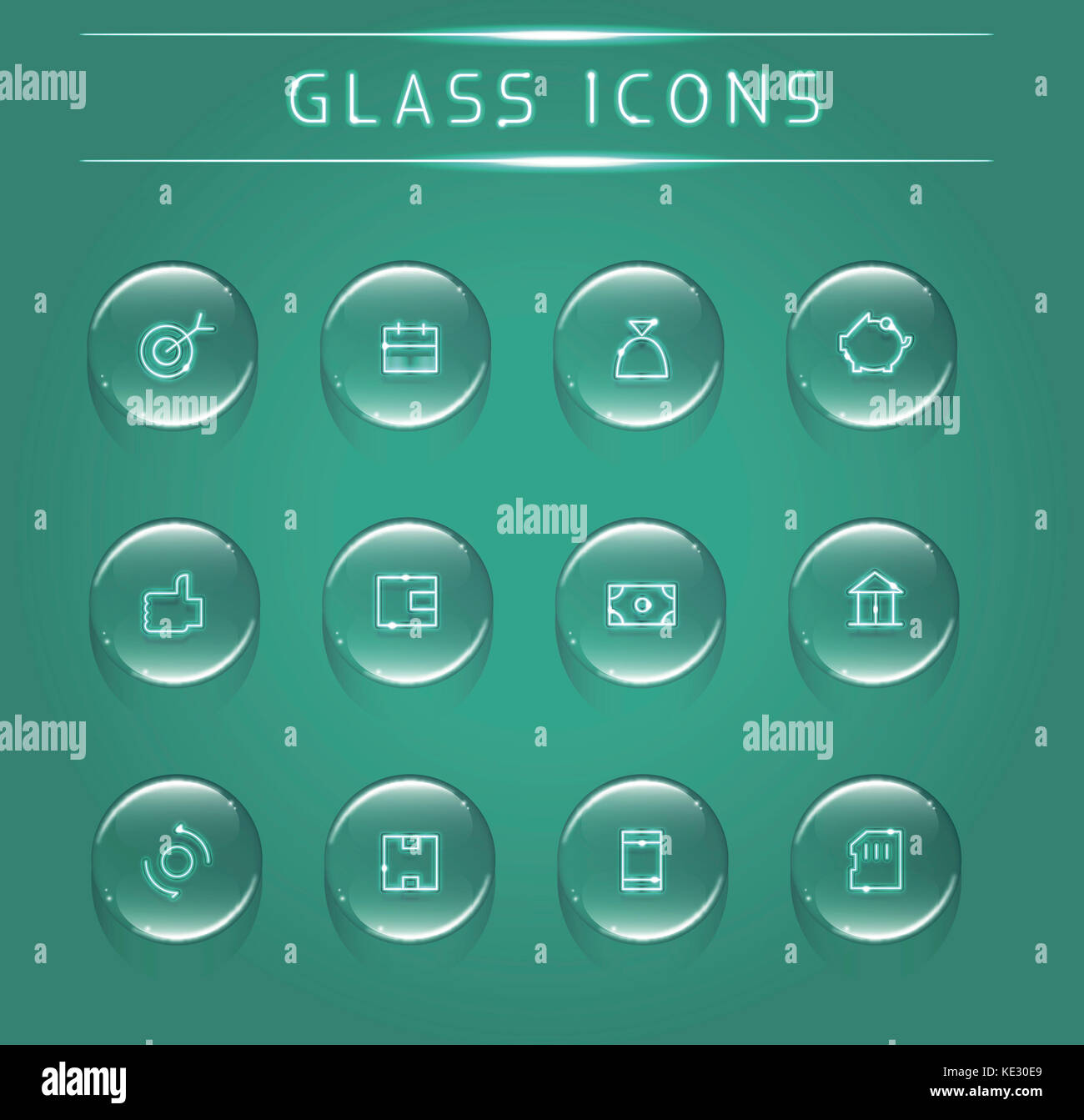 Set of various glass icons Stock Photo - Alamy