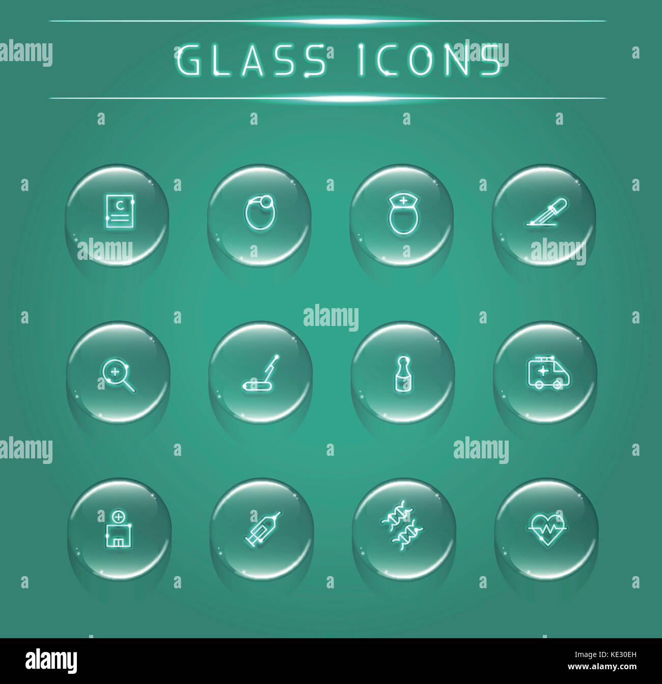 Set of various glass icons Stock Photo - Alamy