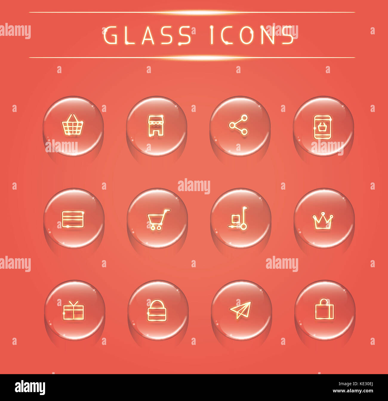 Set of various glass icons Stock Photo - Alamy