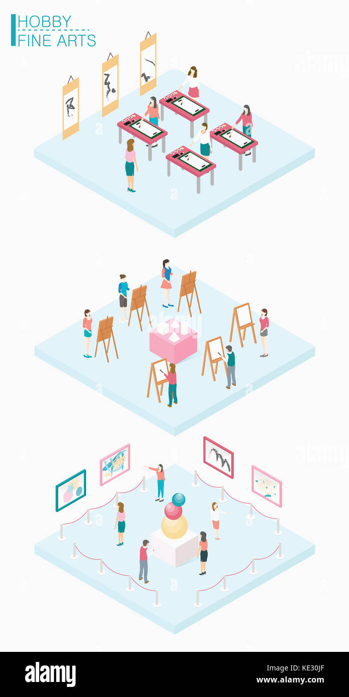 People enjoying fine art as hobbies Stock Photo - Alamy