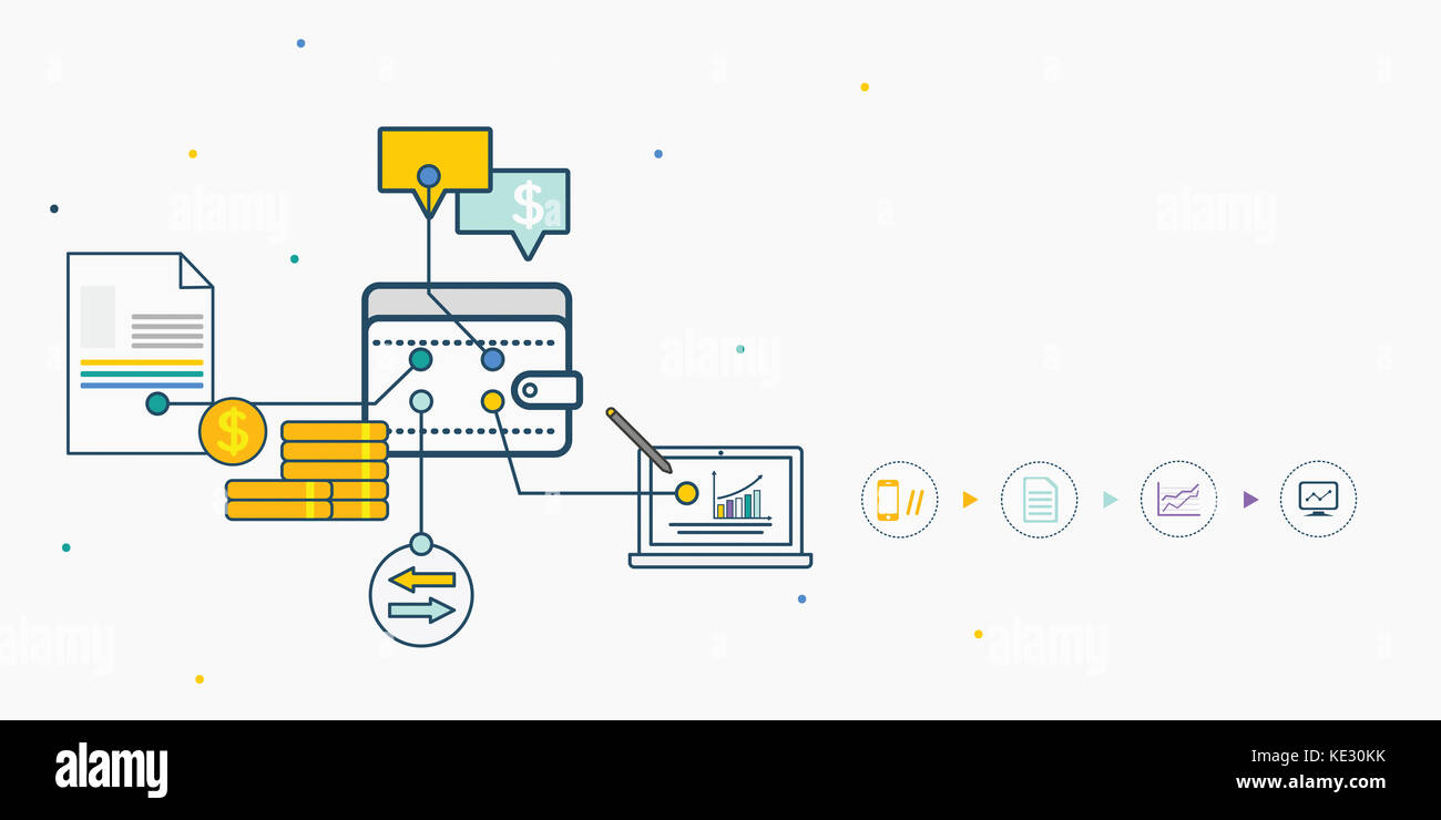 Illustration representing asset management process Stock Photo - Alamy