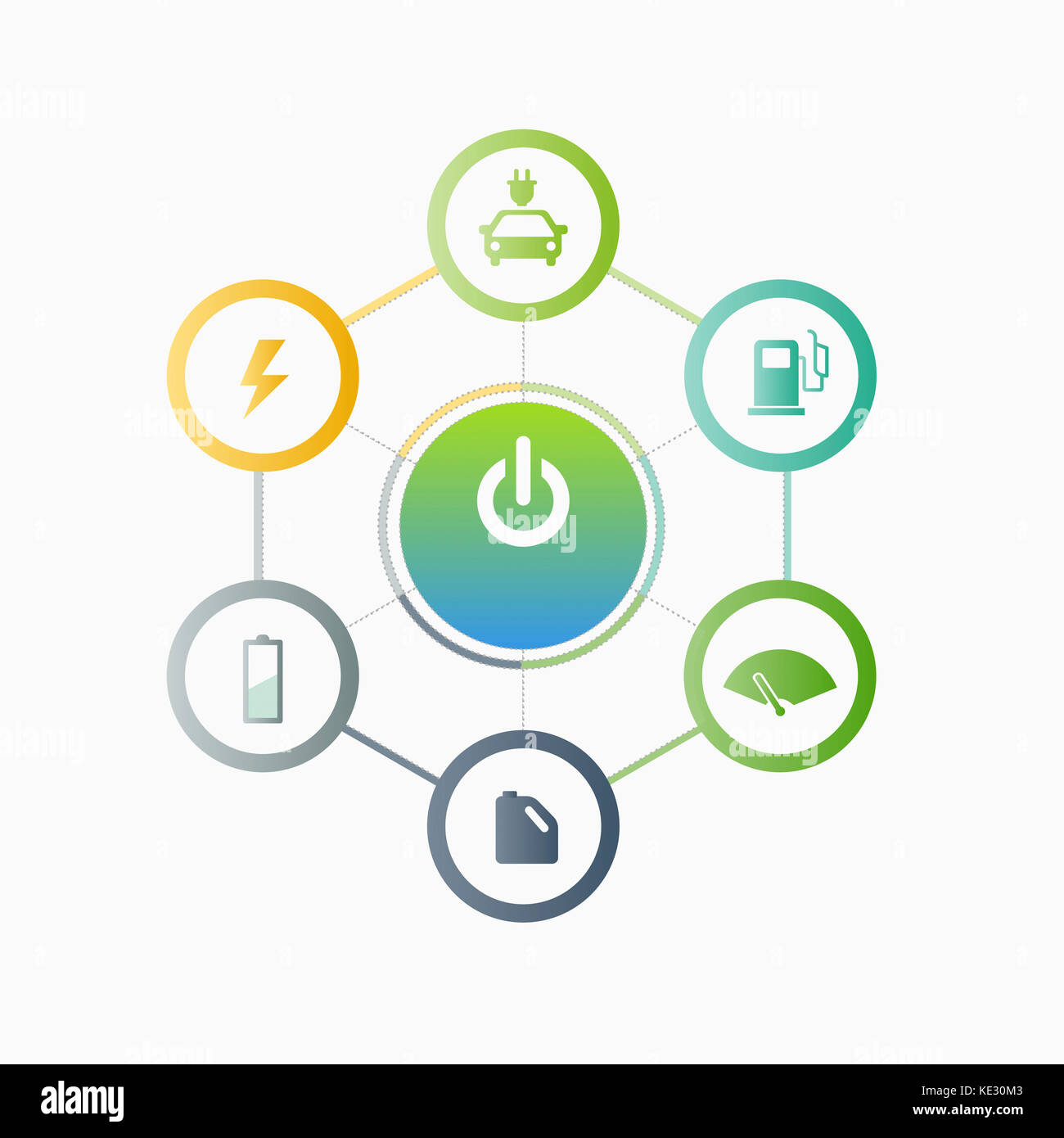 Infographic illustration representing process of charging electric car ...