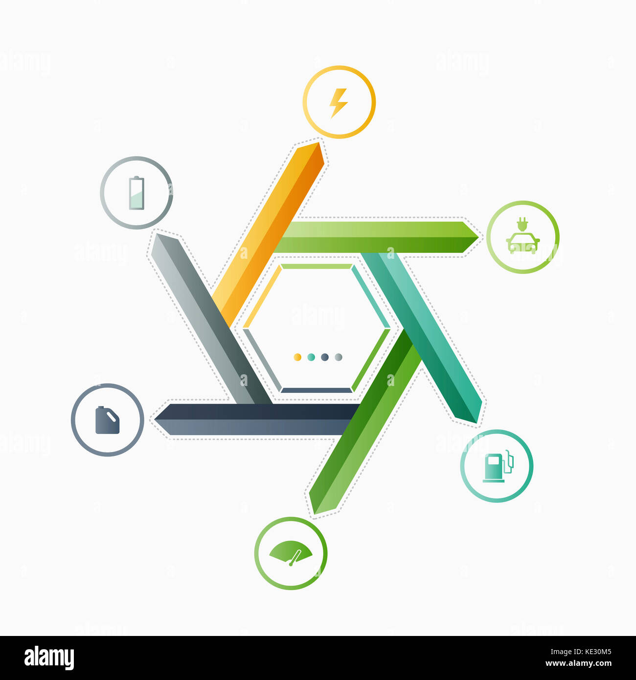 Infographic illustration representing process of charging electric car ...