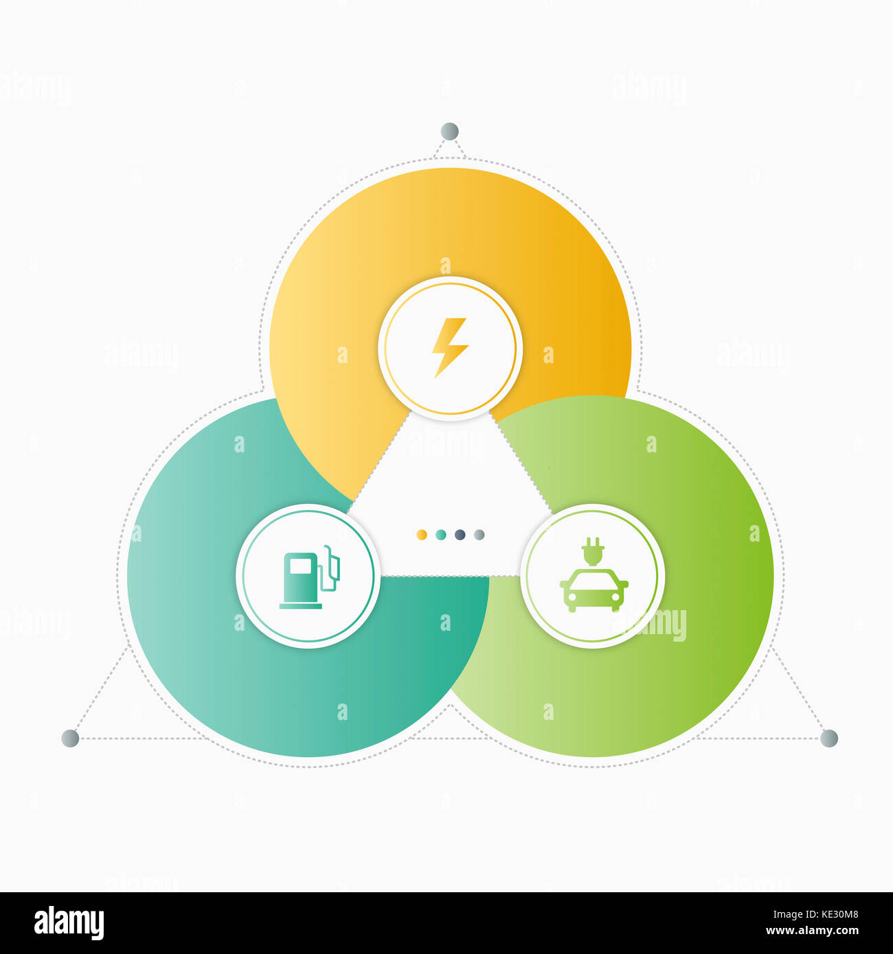 Infographic circles representing process of charging electric car Stock ...