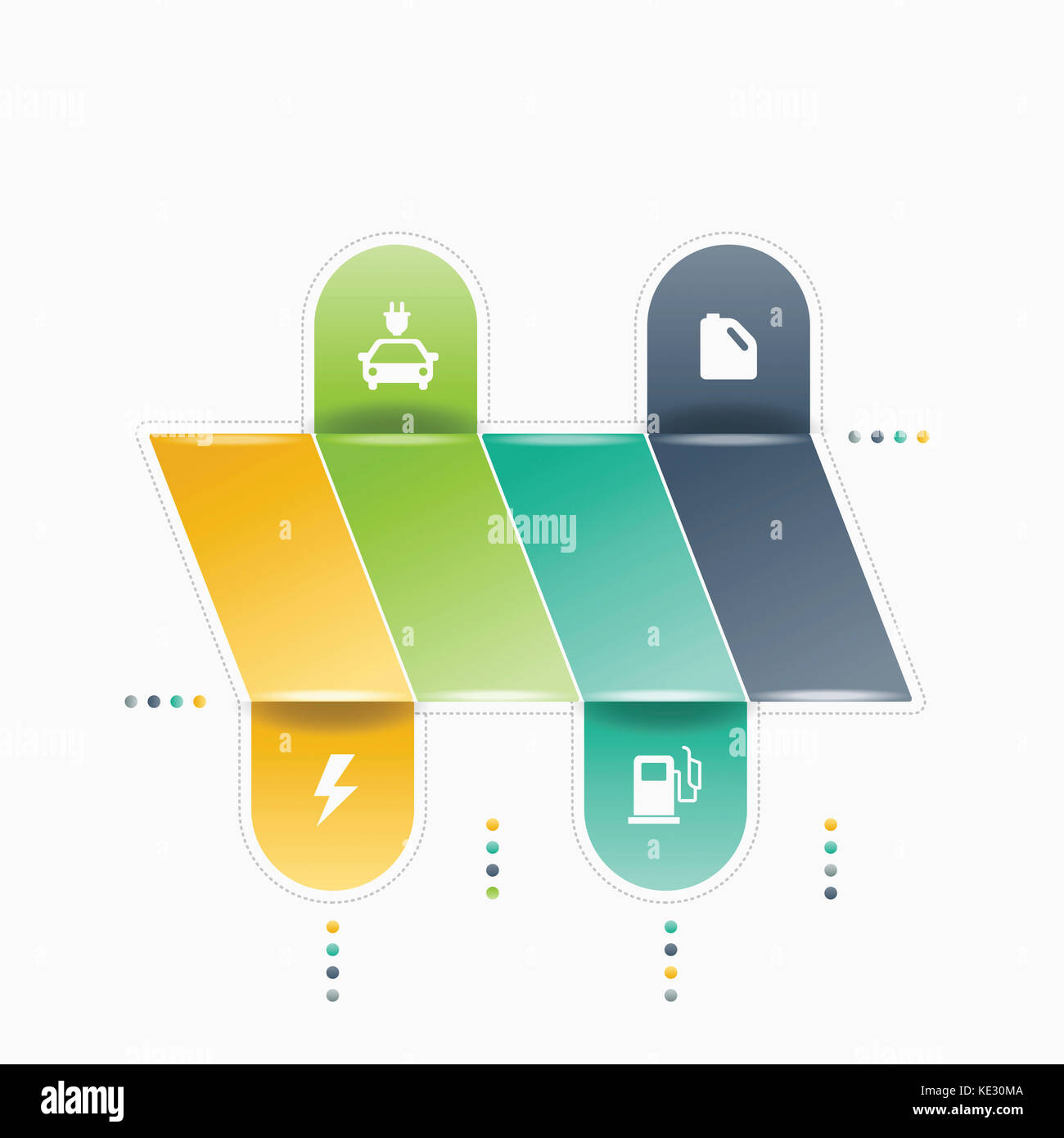 Infographic illustration representing process of charging electric car ...