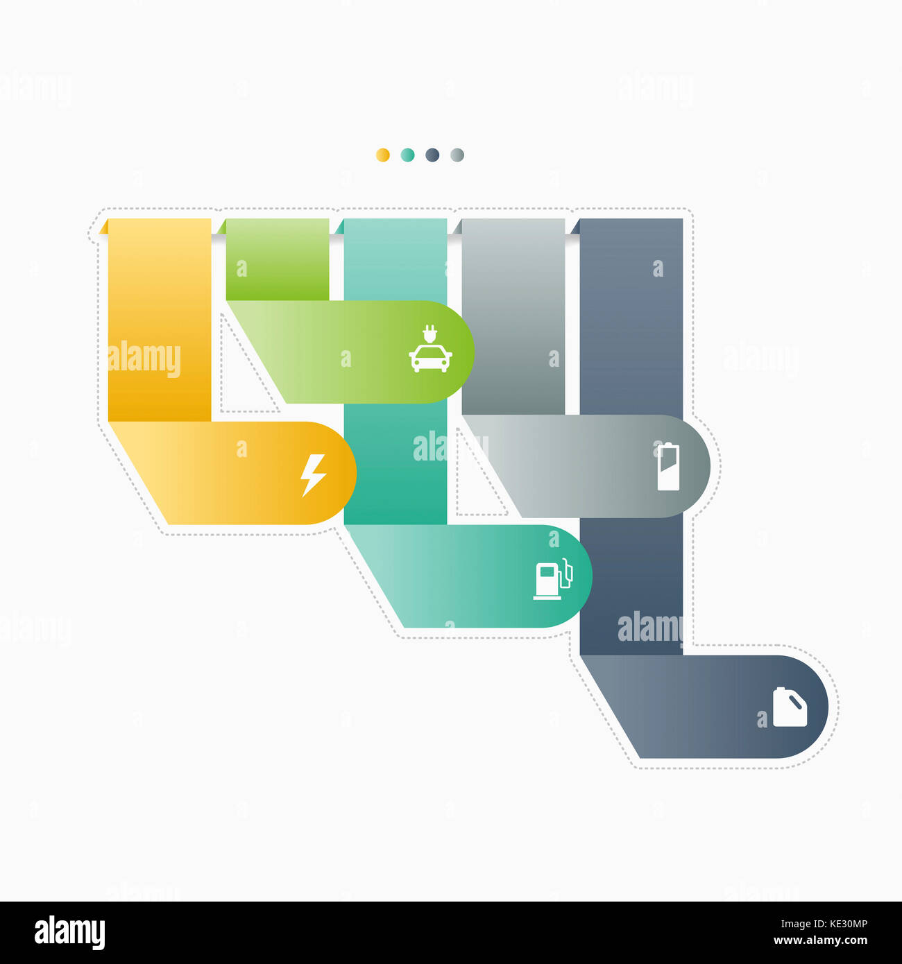 Infographic bar graphs representing process of charging electric car ...