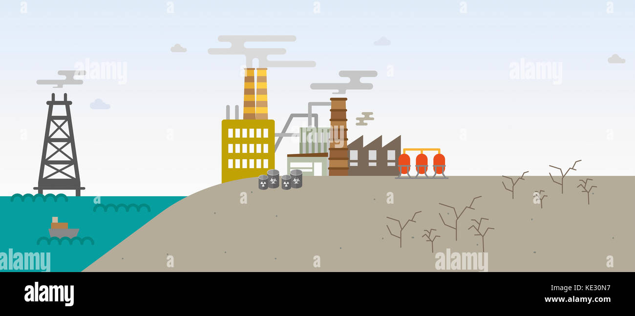 Illustration representing air pollution Stock Photo - Alamy