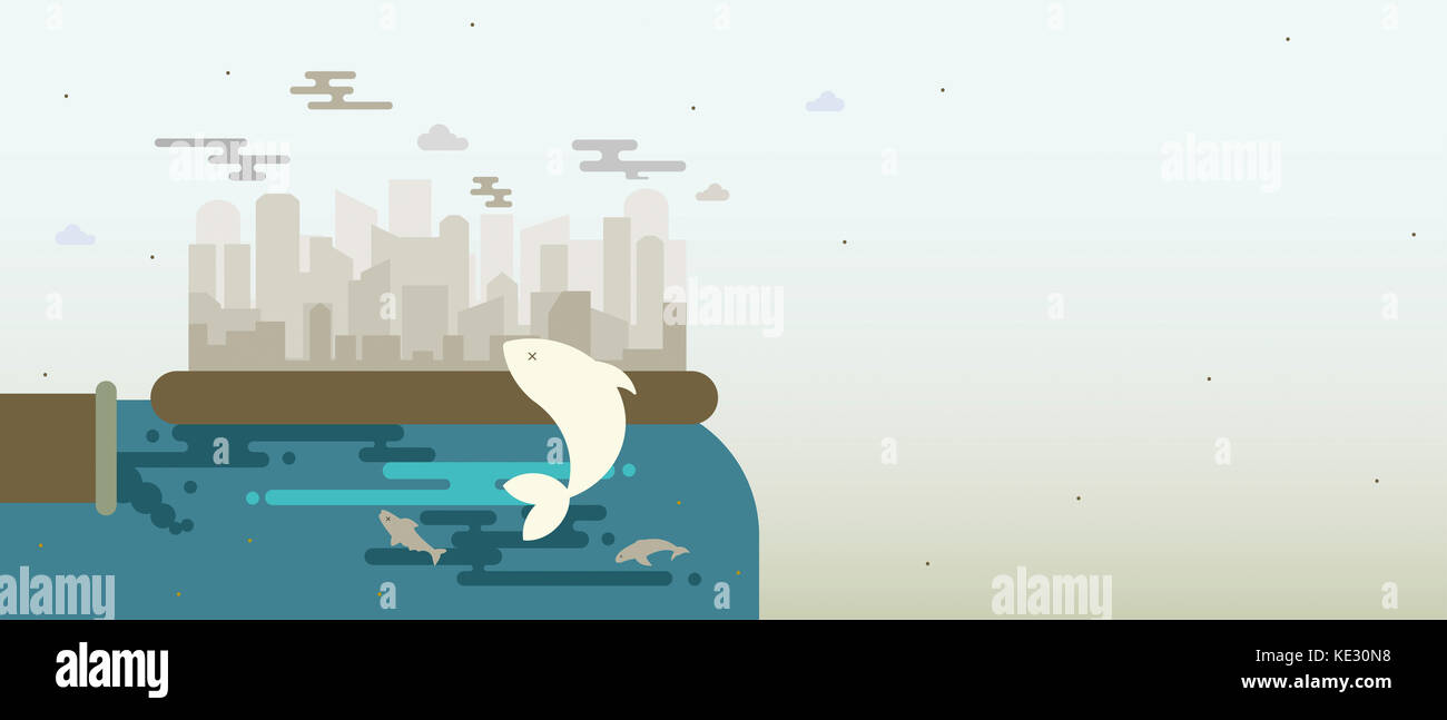 Illustration representing environmental pollution Stock Photo - Alamy