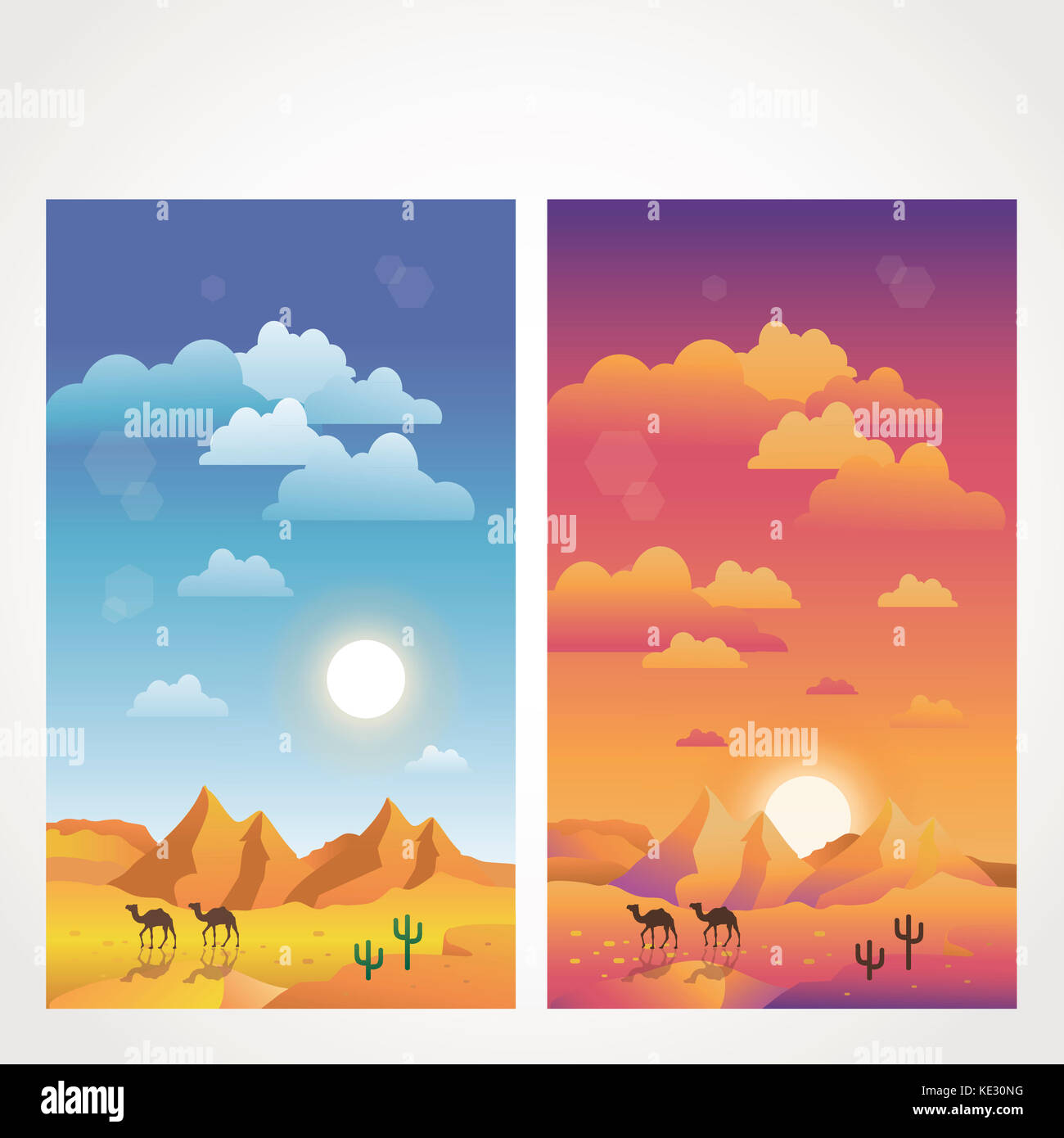 Views of desert day and night Stock Photo - Alamy