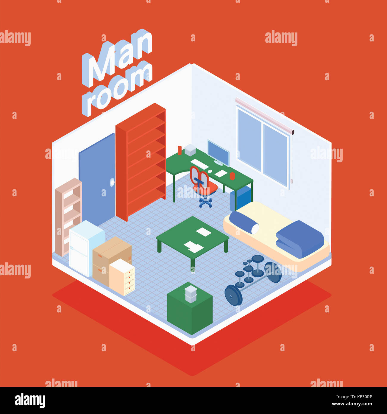 Man's room interior Stock Photo - Alamy