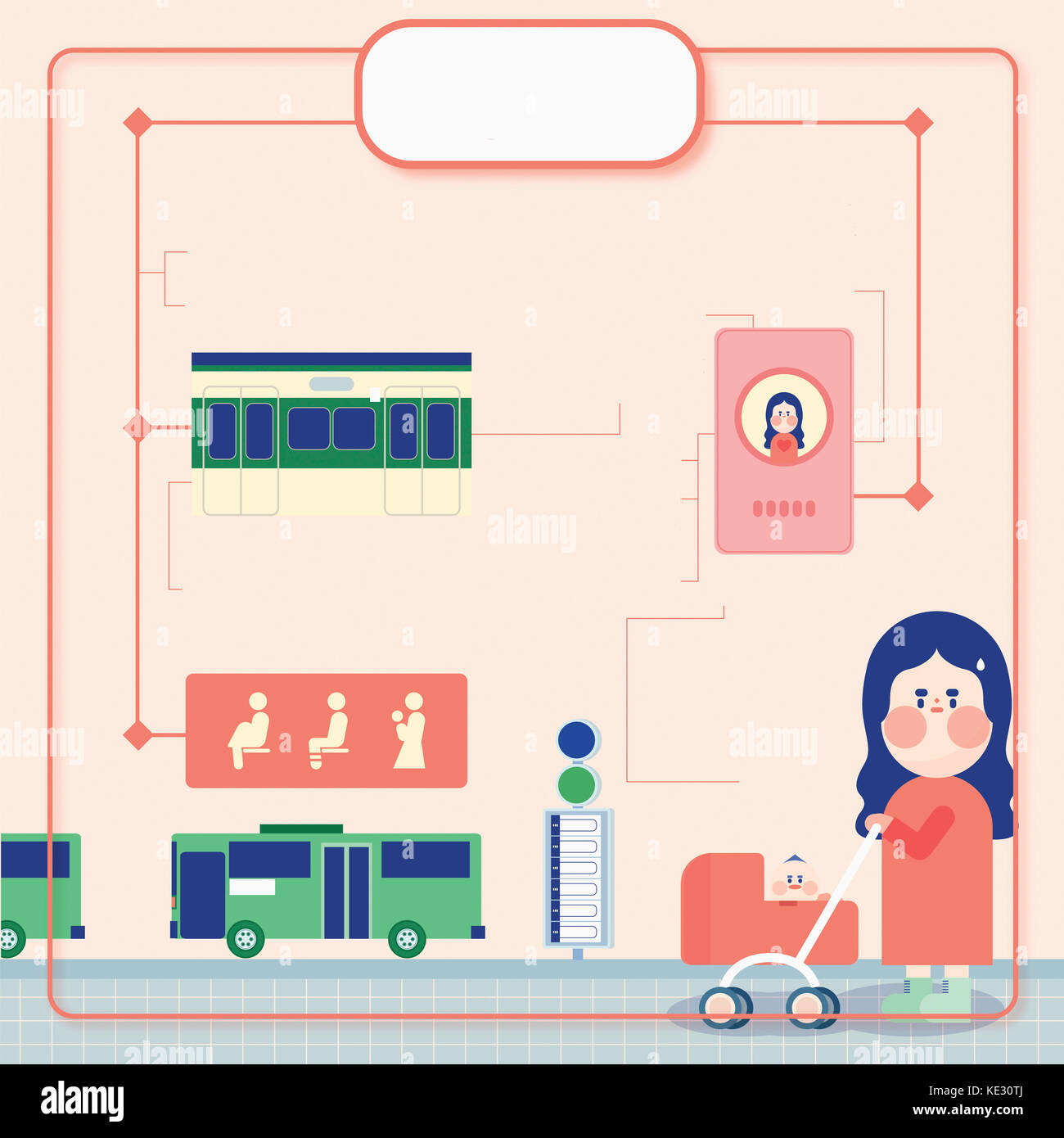 Infographic illustration representing mother taking care of baby Stock ...