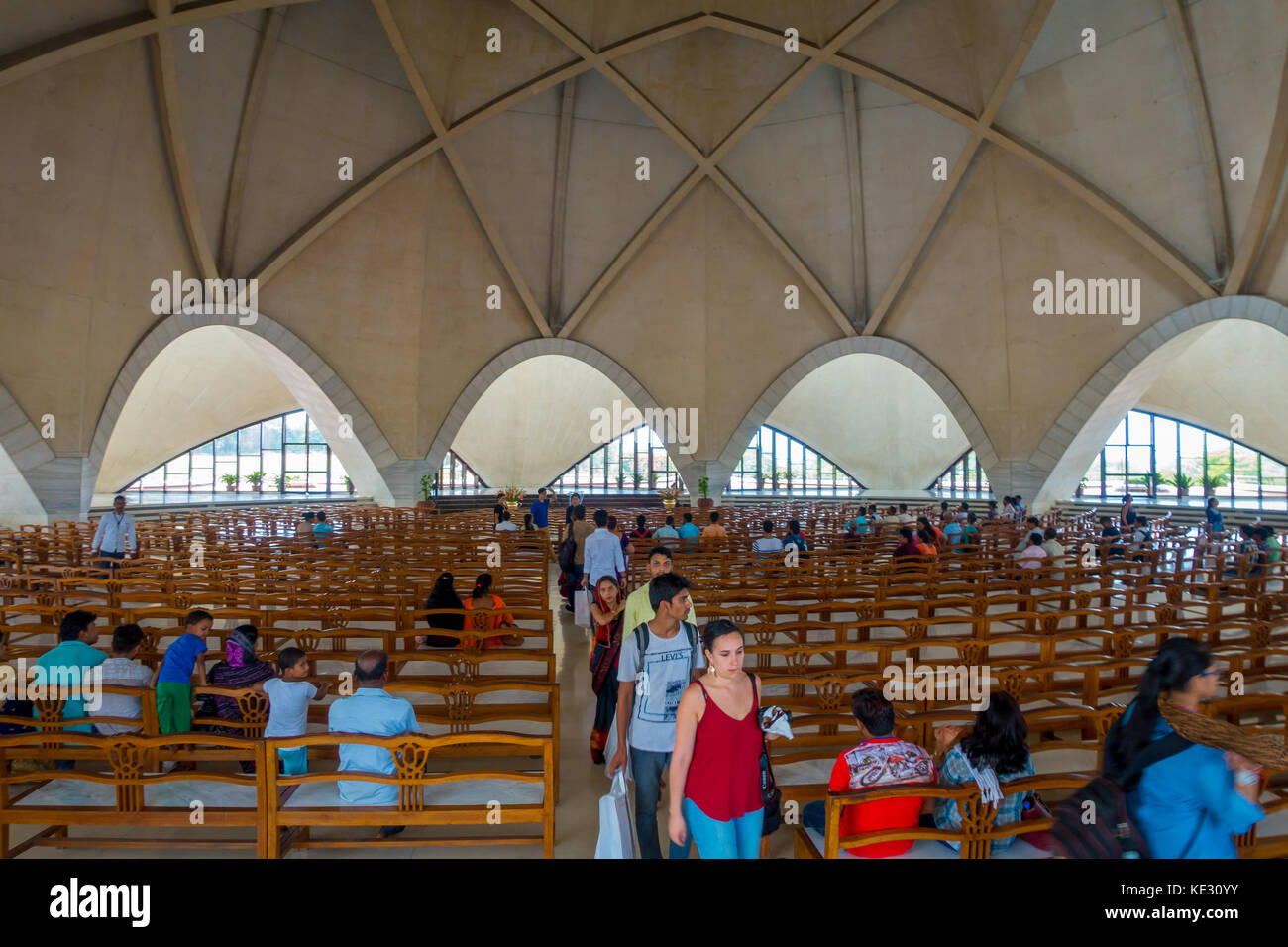 Inside lotus temple delhi hi-res stock photography and images - Alamy