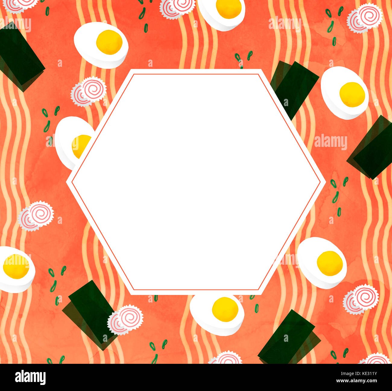 Frame with patterns of ingredients for raymen Stock Photo - Alamy