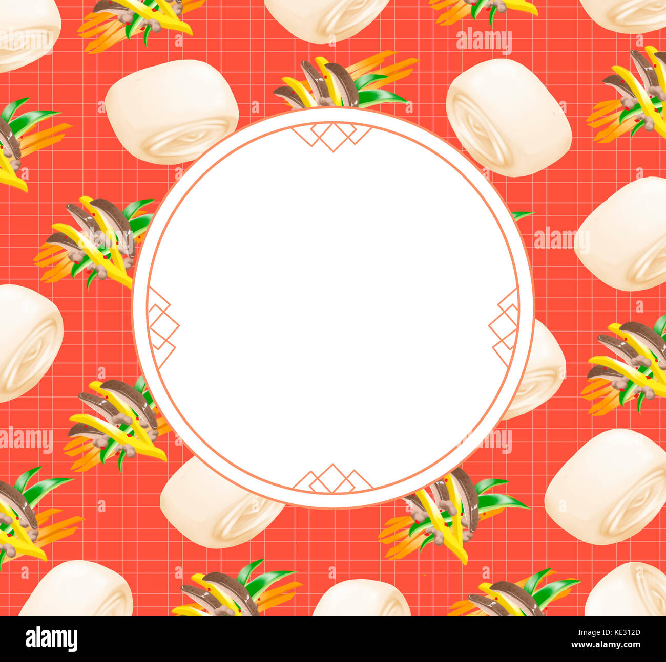 Frame with patterns of Chinese food Stock Photo - Alamy