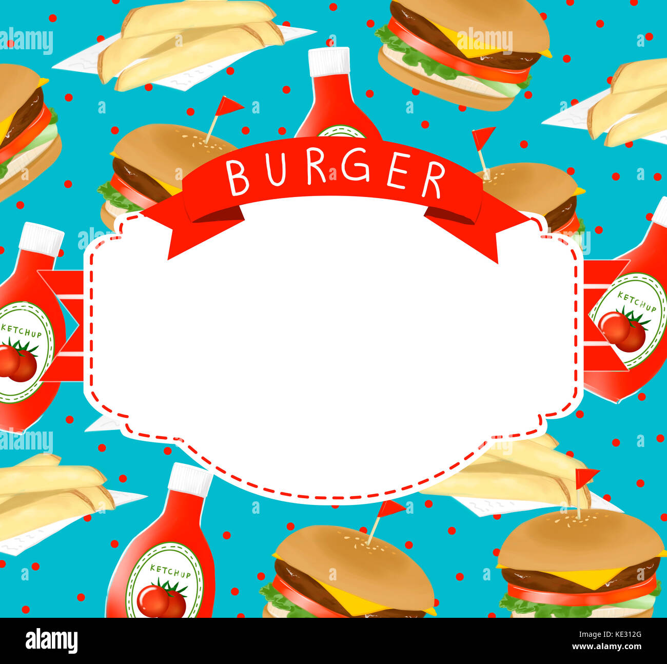 Frame with patterns of fast food Stock Photo - Alamy
