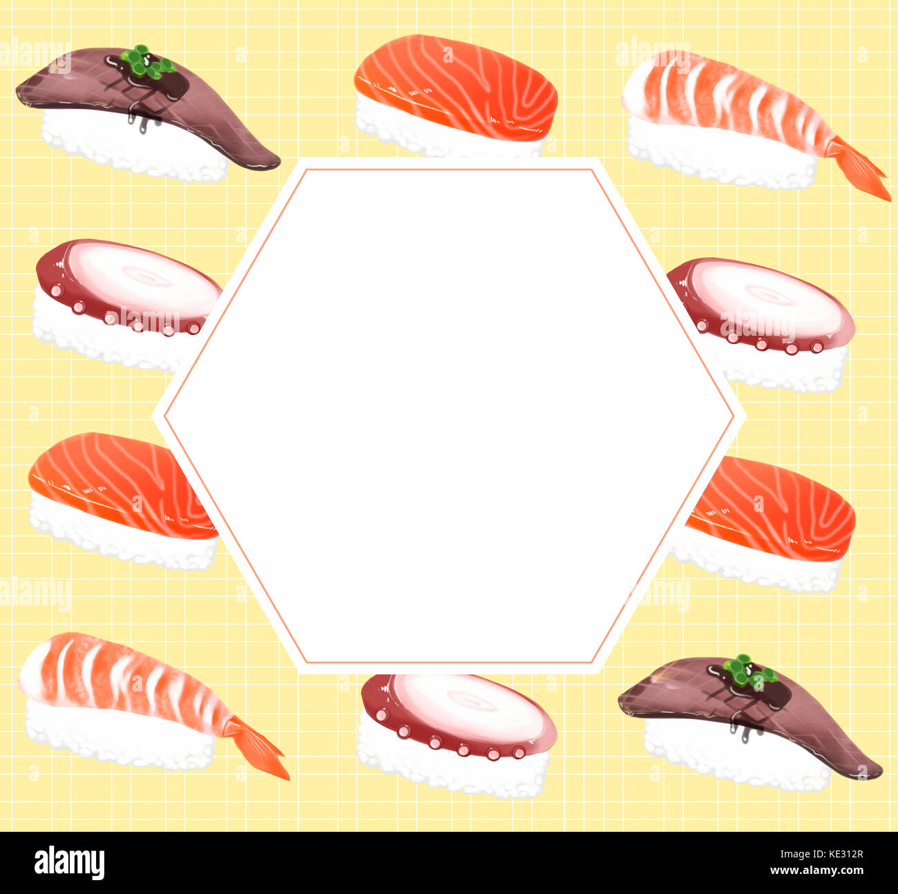 Frame with patterns of sushi Stock Photo - Alamy