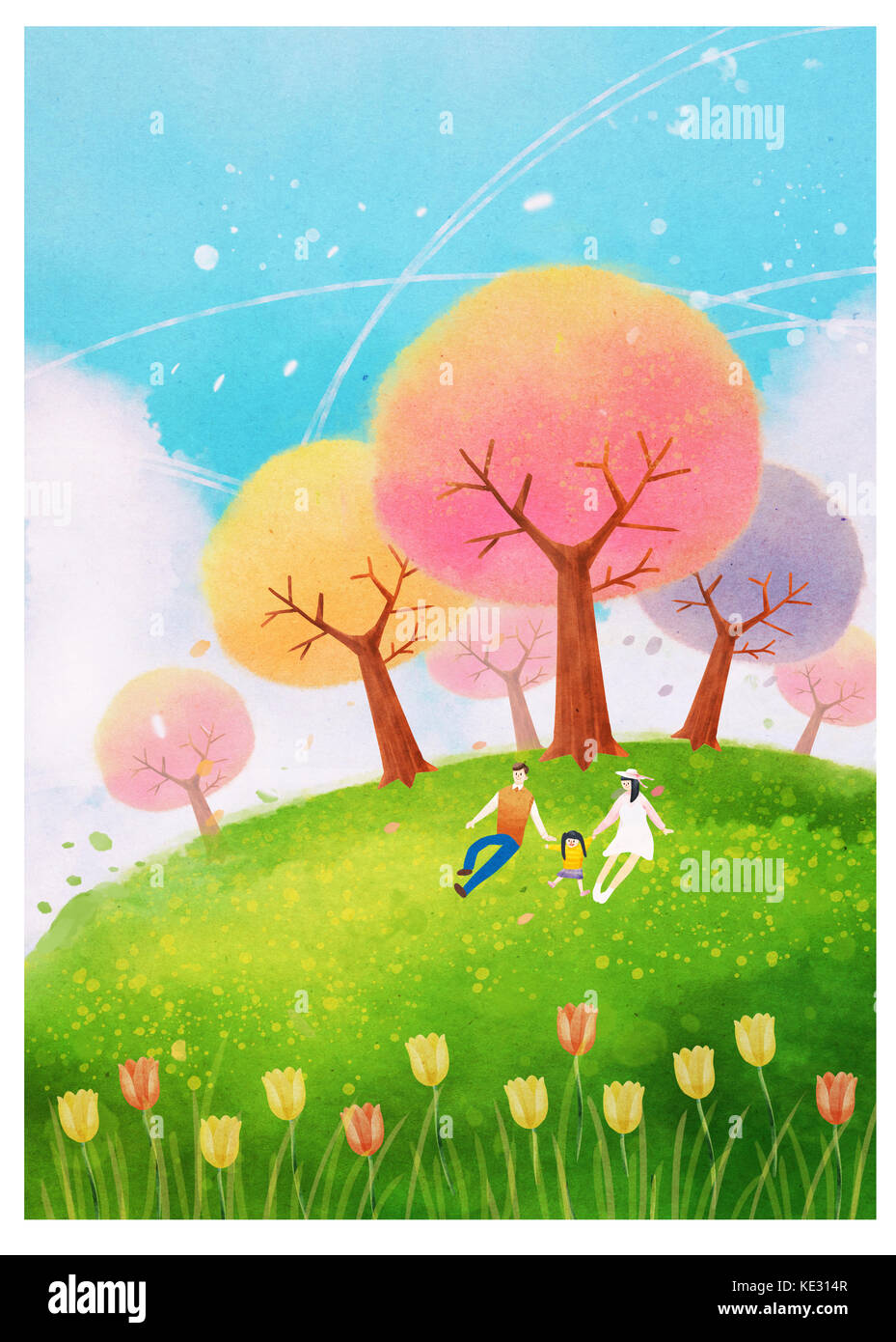 Harmonious family having picnic in May Stock Photo - Alamy