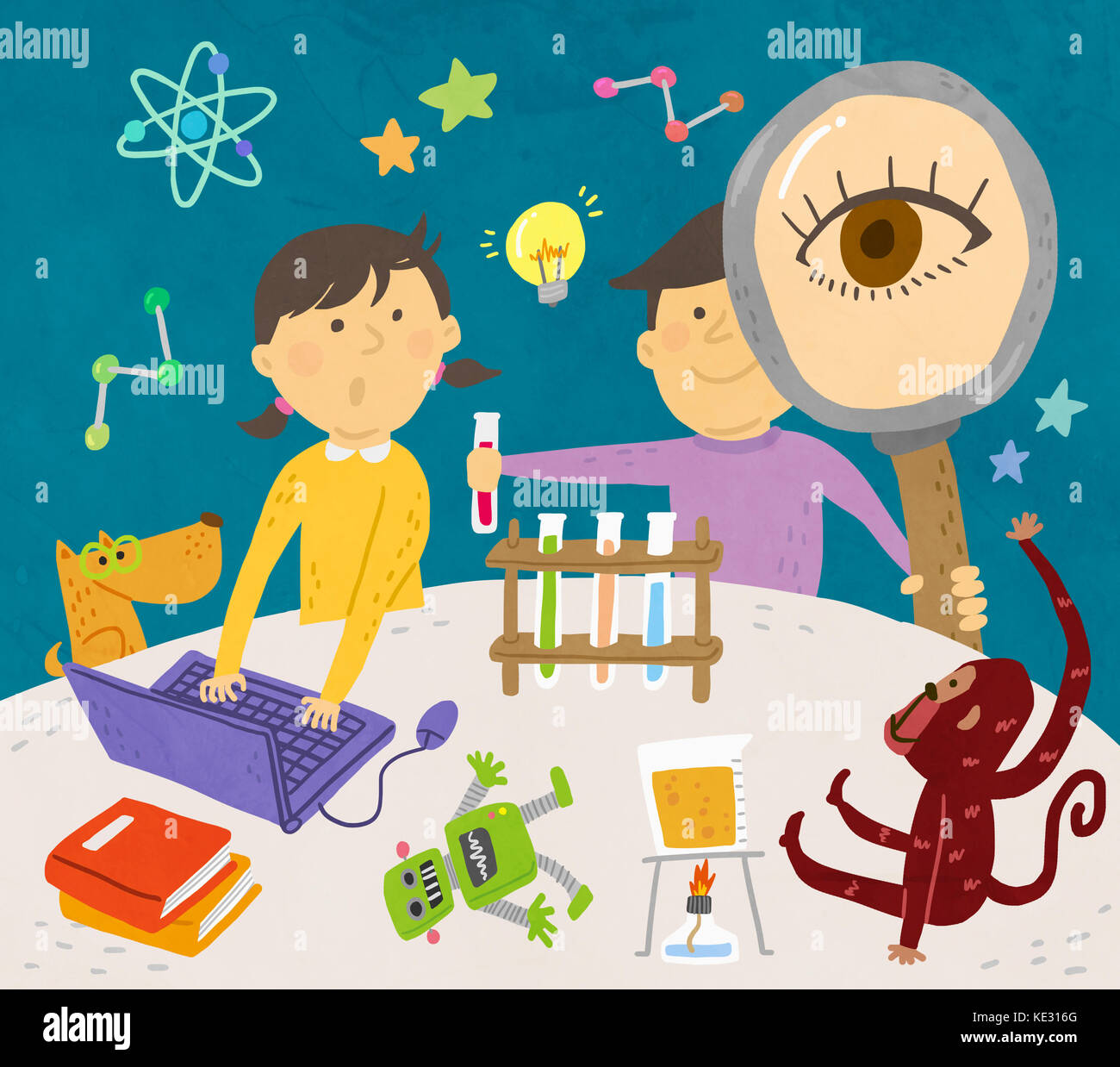 Children learning science Stock Photo - Alamy